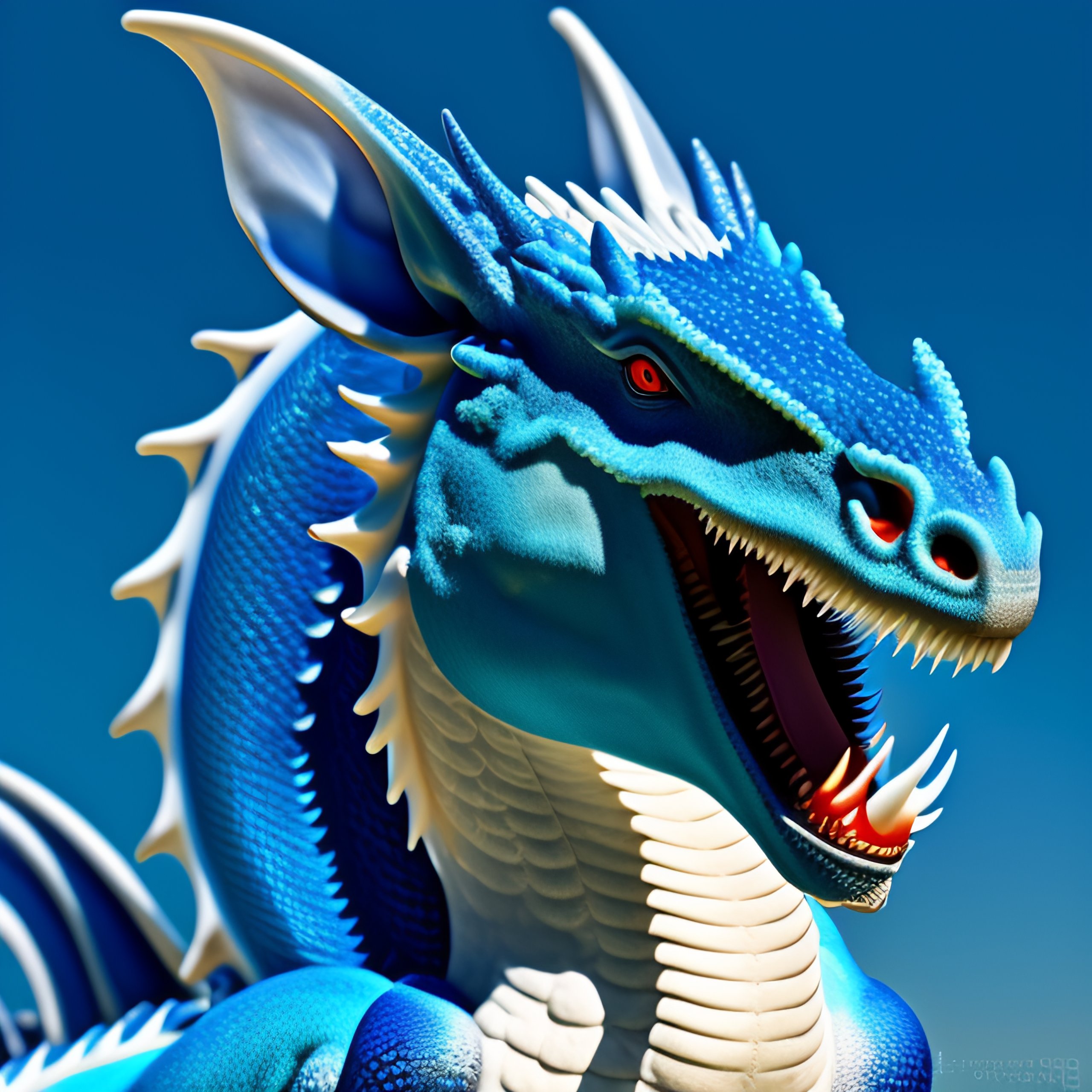 Lexica - Portrait of a china blue ice dragon, sharp