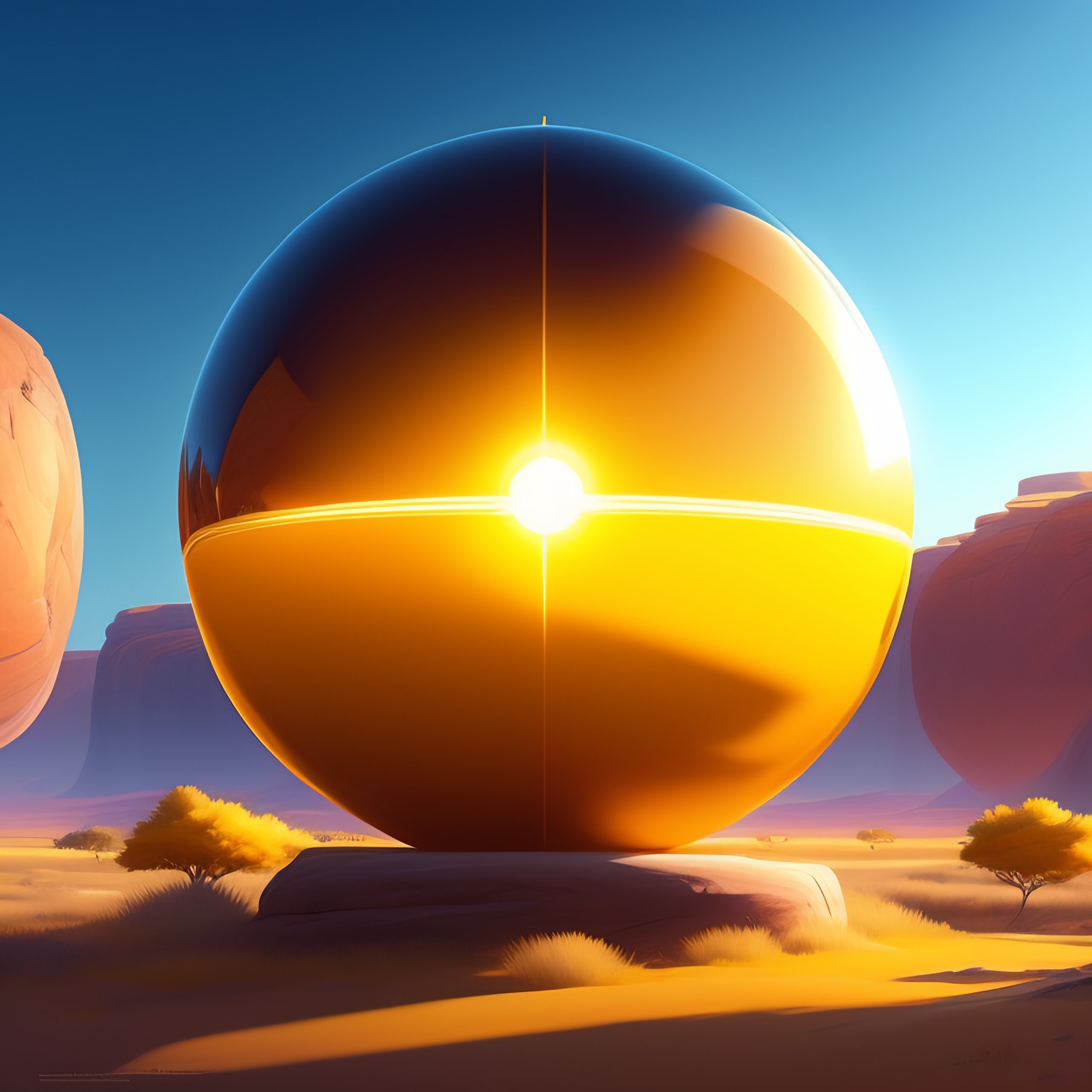 Lexica - Yellow orb floating in sky, behance hd by jesper ejsing, by ...