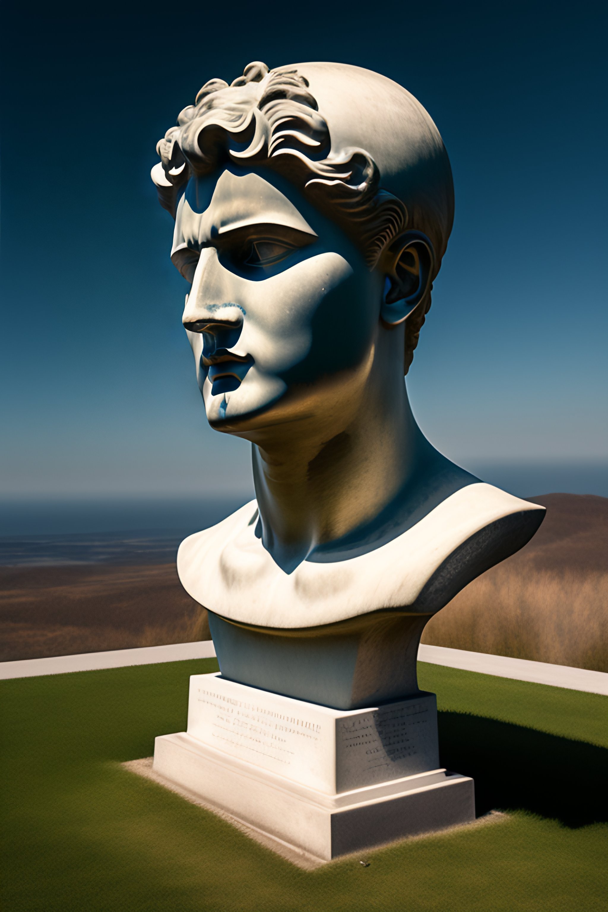 Lexica - Portrait of a male statue head with X on its eyes