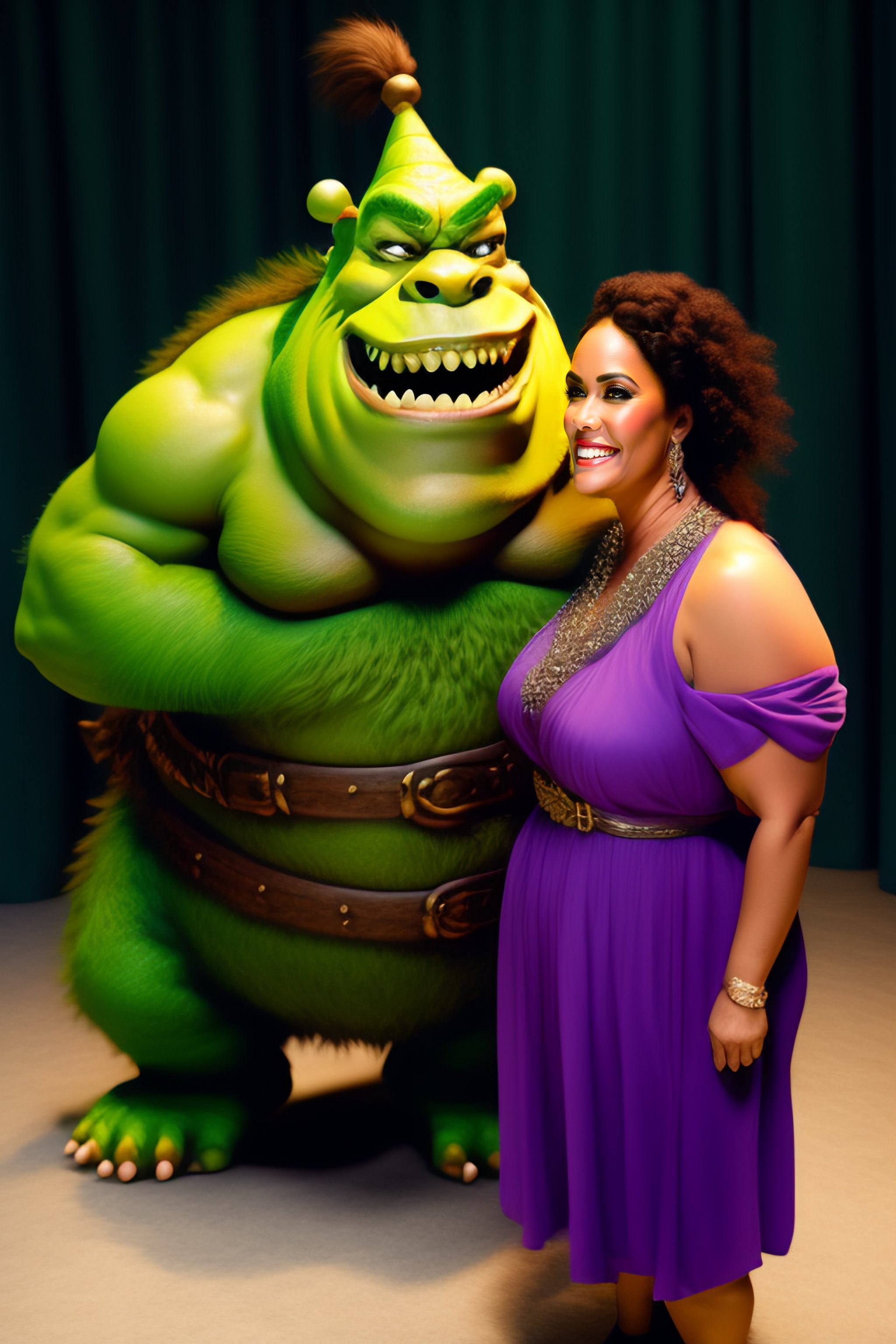 Lexica - Shrek monster fight fiona