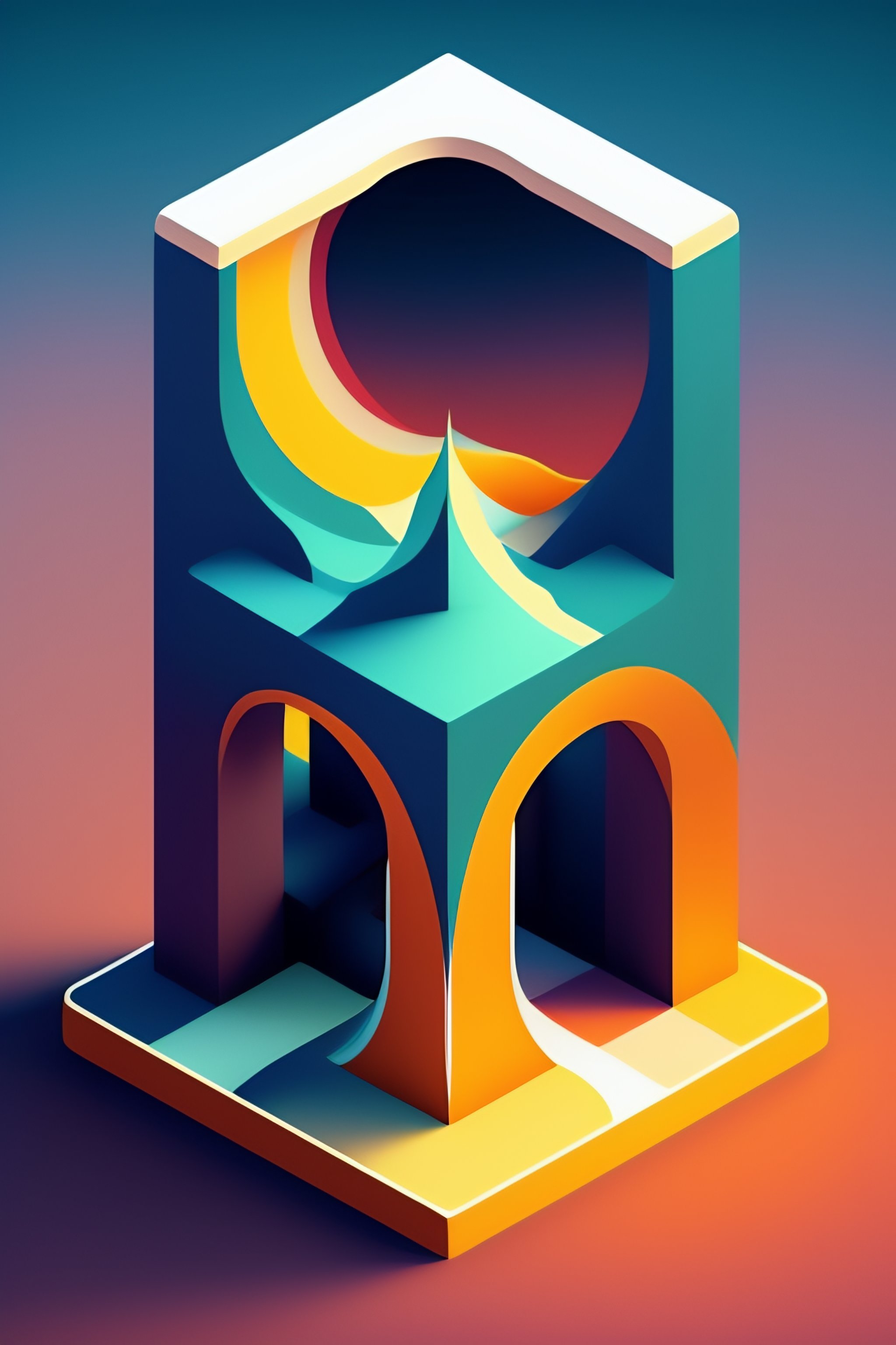 Lexica - Detailed isometric monument valley poster, symmetry, day and ...