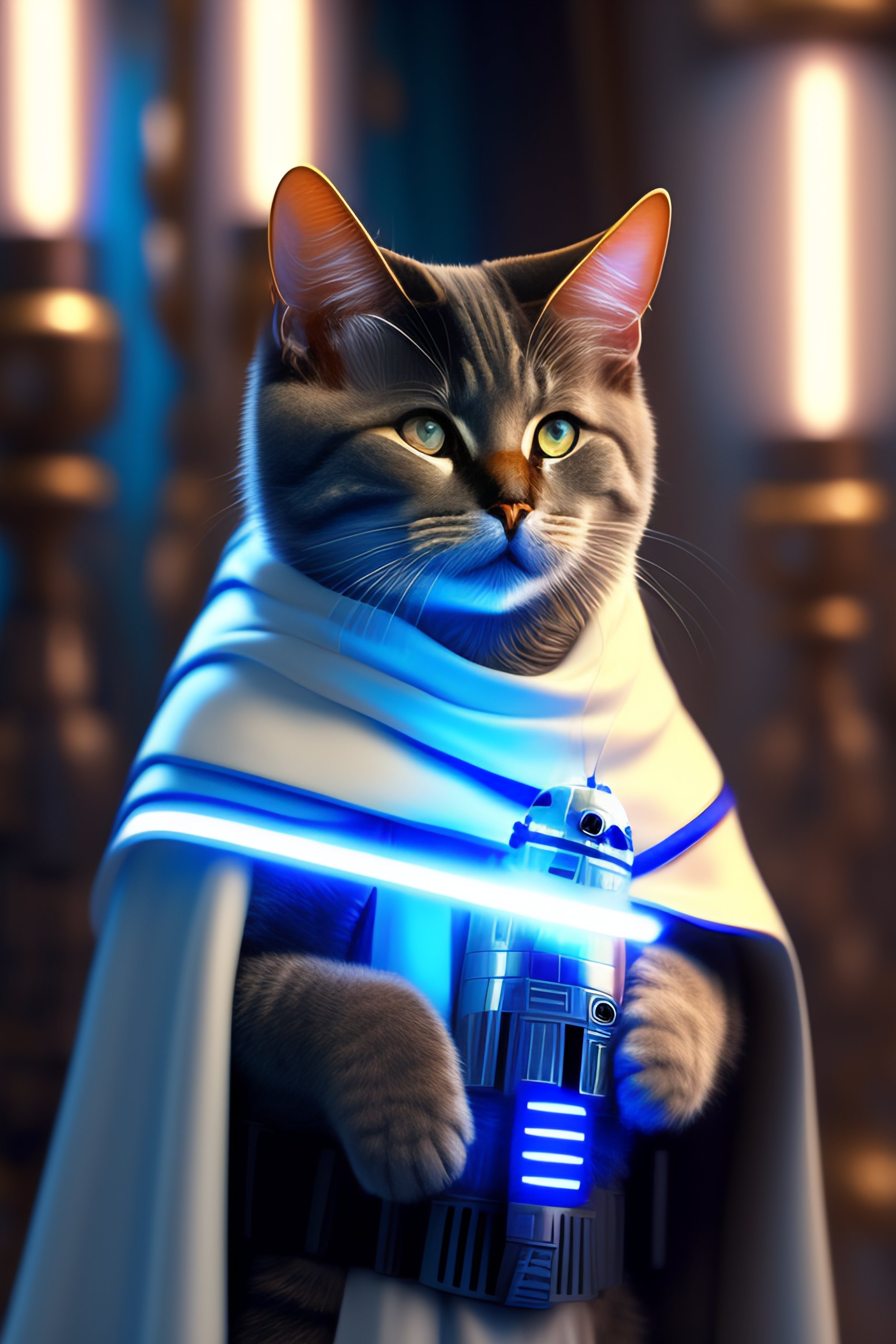 Lexica - Star Wars scene artificial intelligence a havana grey cat ...