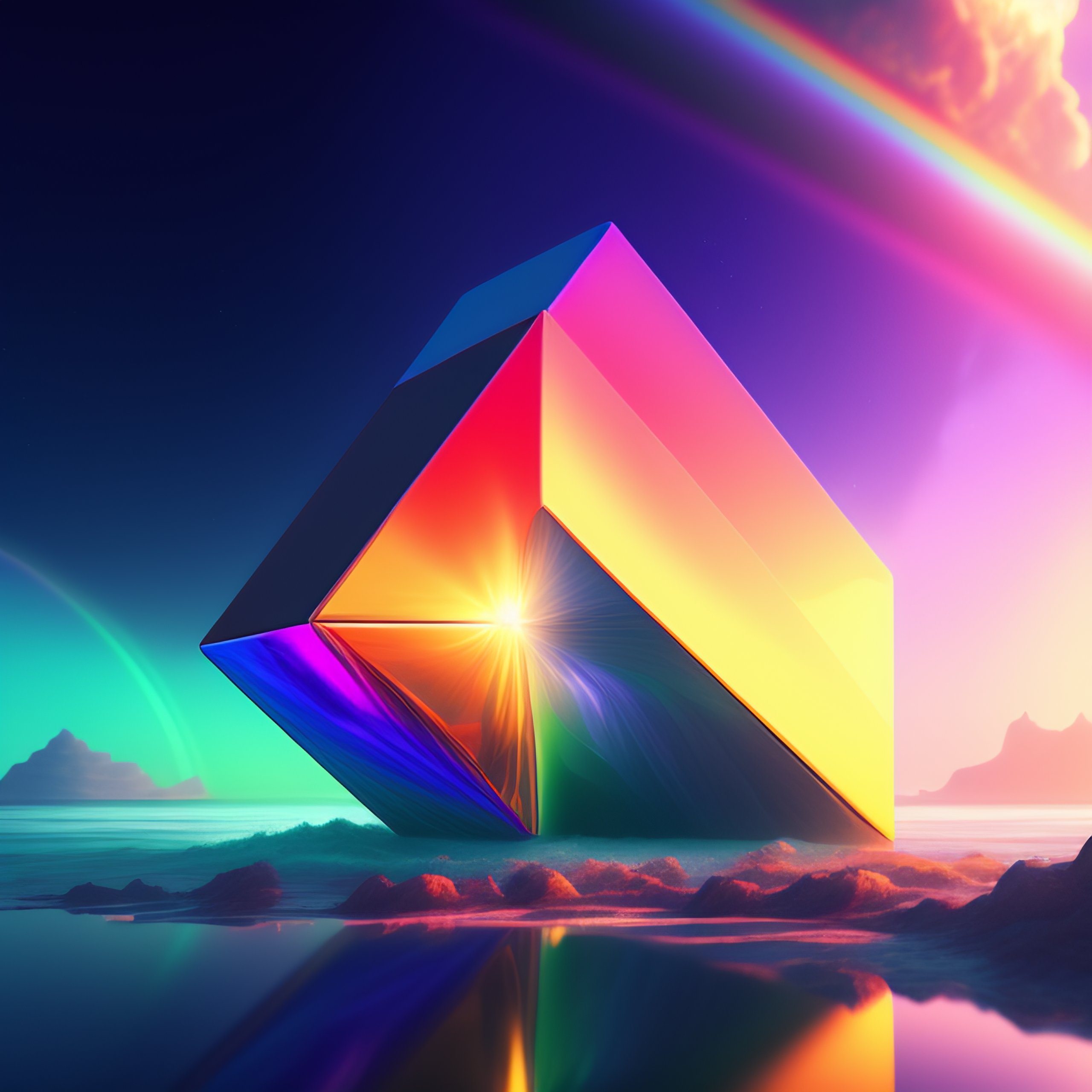 Lexica - A prism dissolving into a new universe, folding itself into a ...