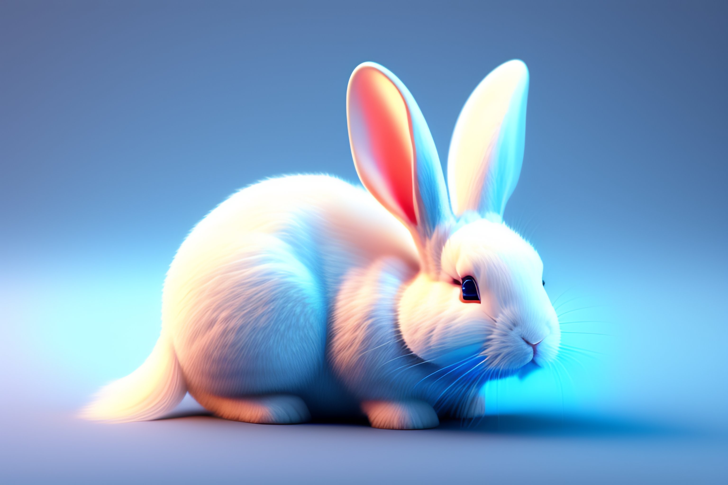 Lexica - White rabbit ear on pastel blue background. Easter day. 3d ...