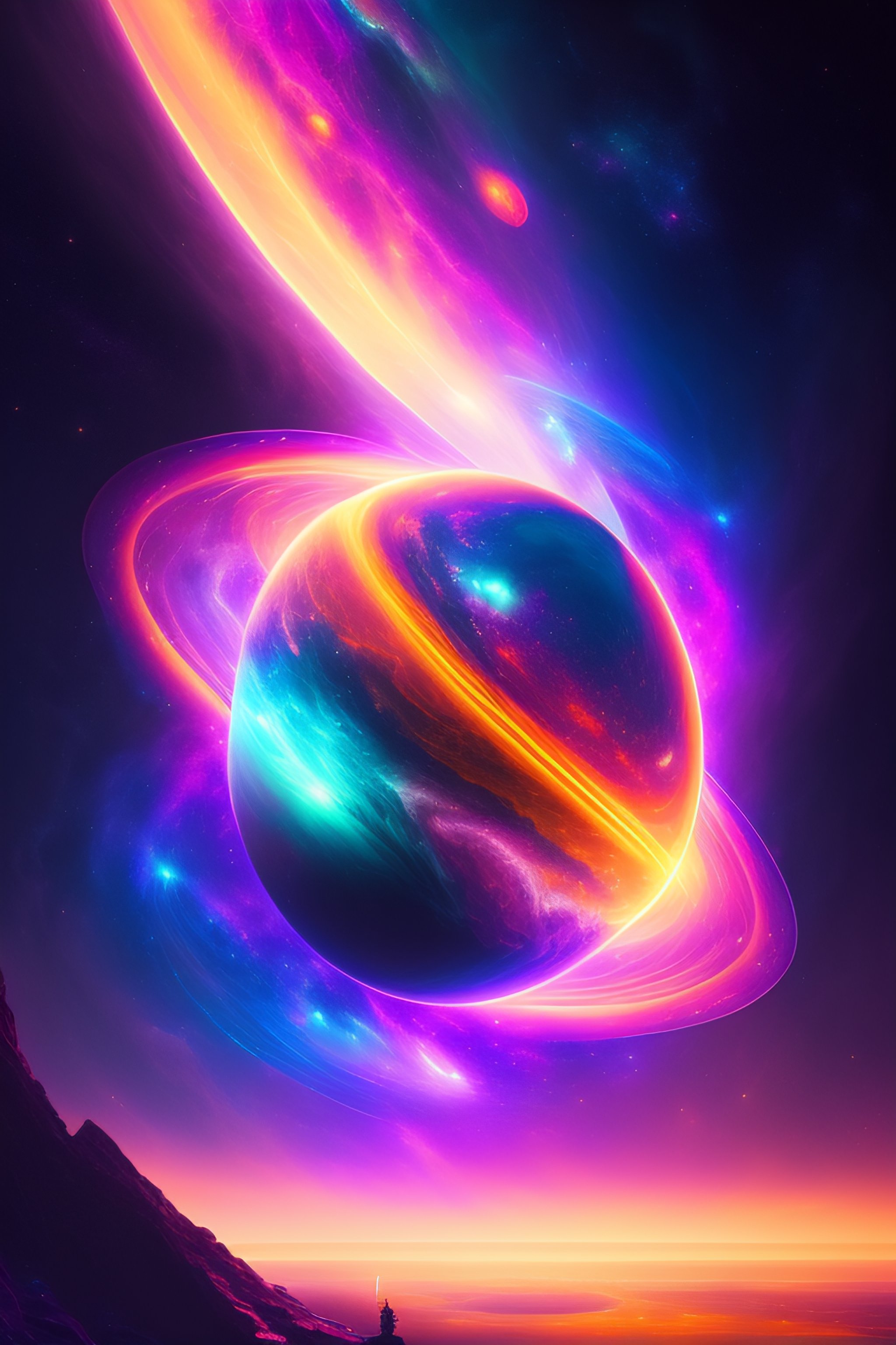 Lexica - Ultradetailed illustration of an energy spell in a galaxy ...