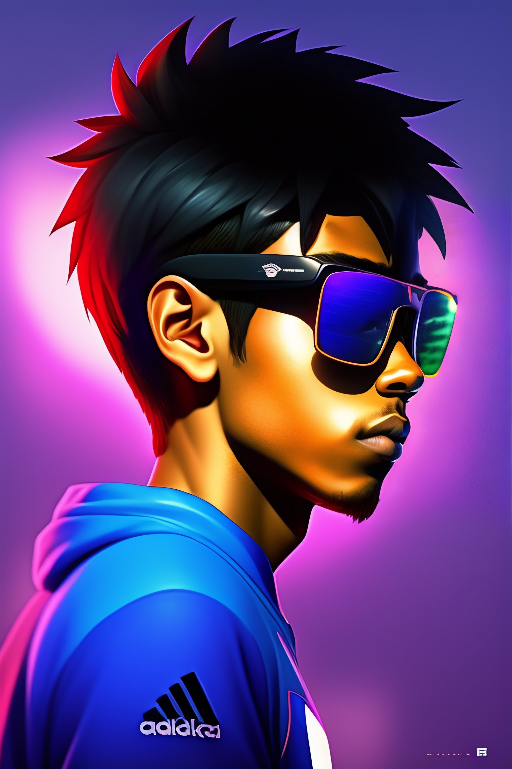 Lexica - A silhouette of a gamer boy, cartoon style, blue background ...