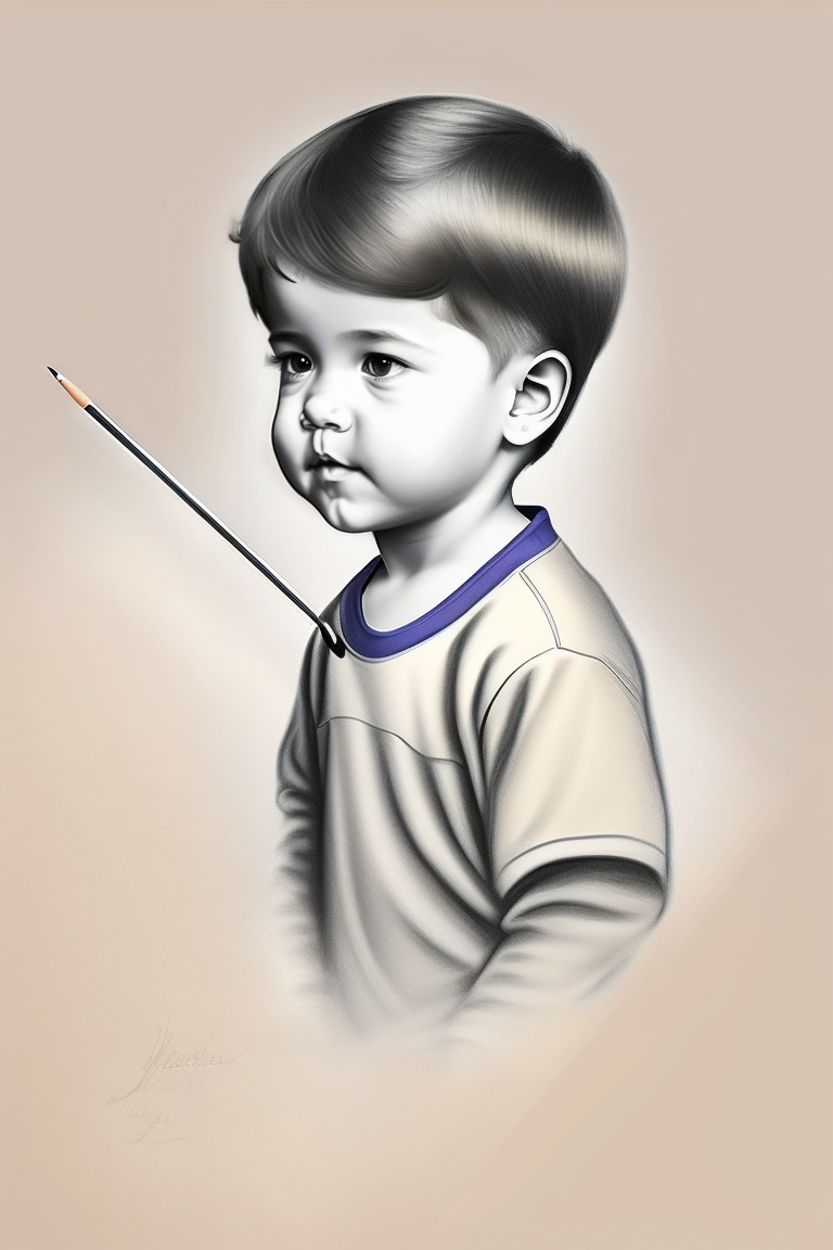 Lexica - Drawing of boy, playing, sketch