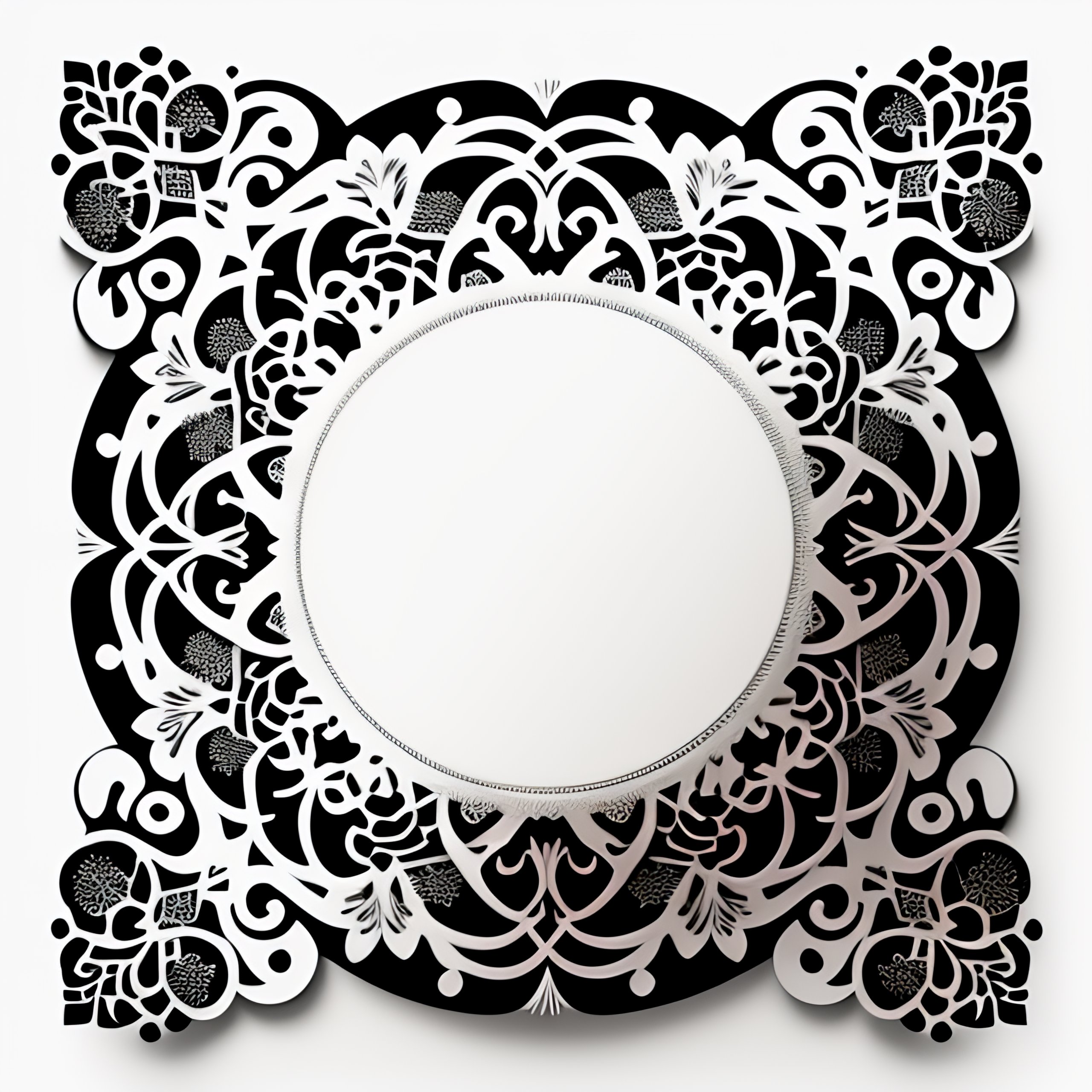 Lexica - Blank white placeholder with round lush bloomy wreath ...