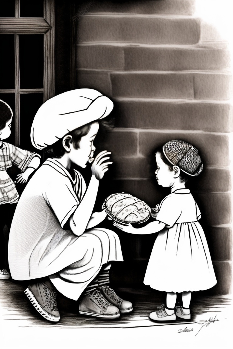 Poor Children Working Drawing
