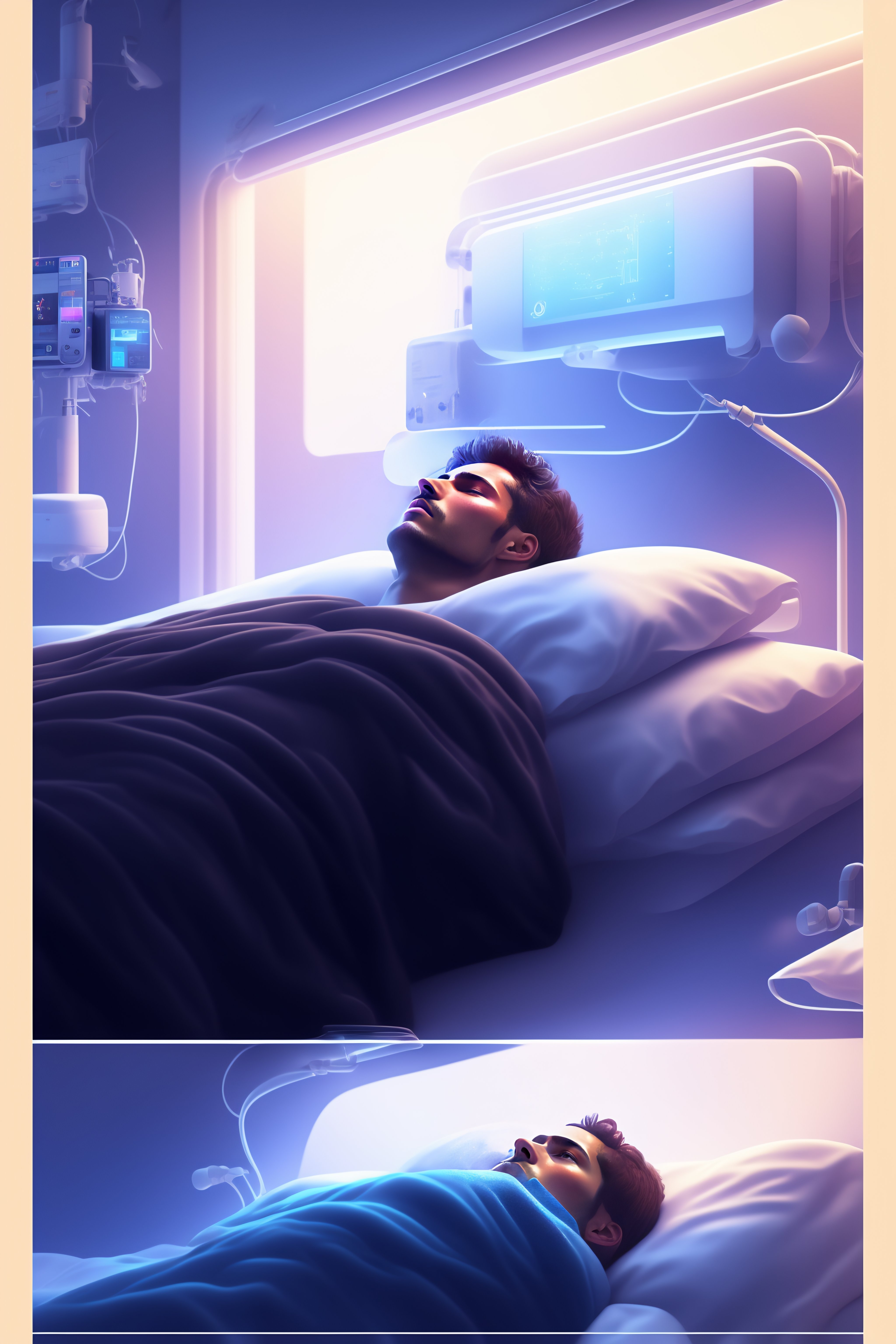 Lexica - A male waking up from a decade long coma in a high tech ...