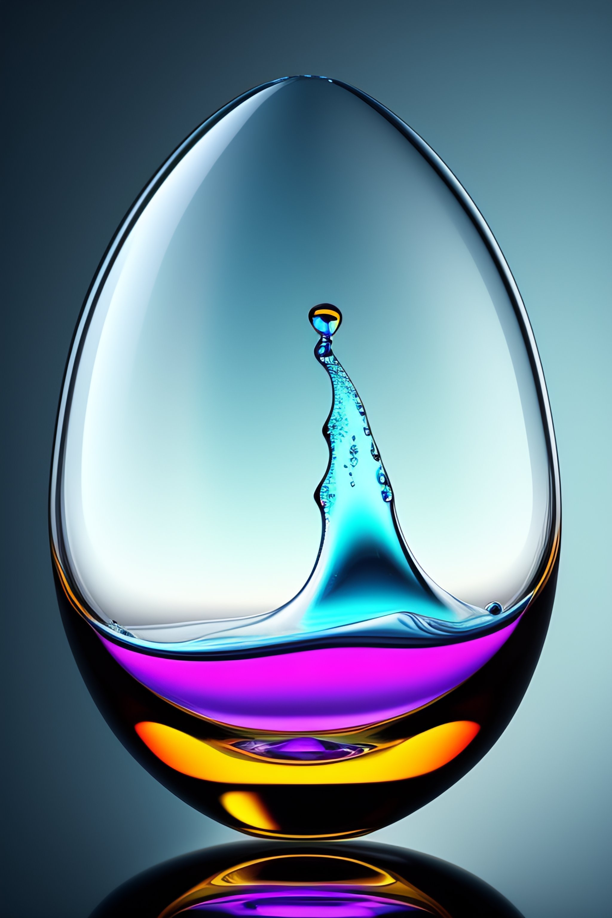 Lexica - Animated water drop whith face and ices