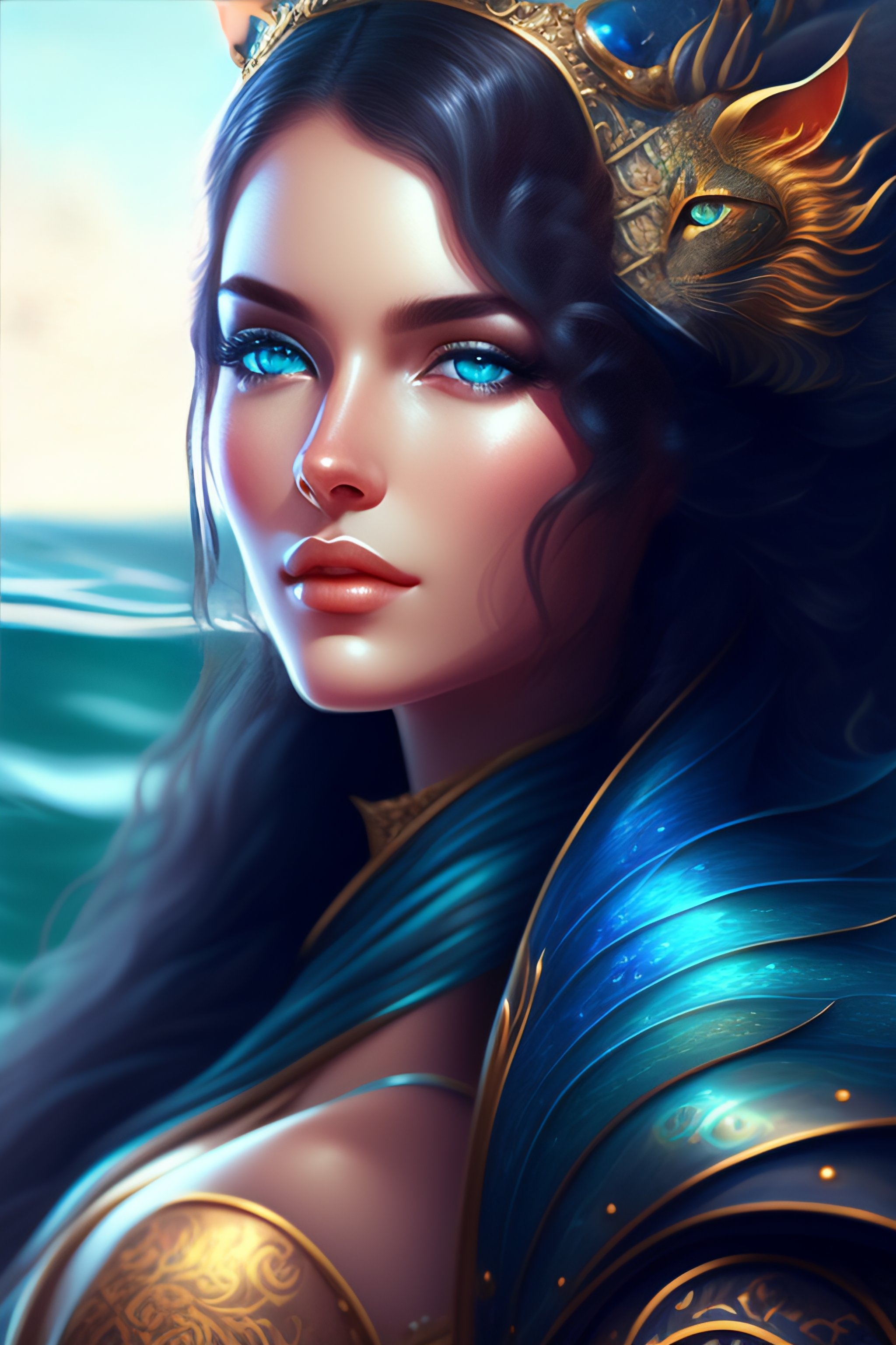 Lexica - Portrait of a beautiful woman surrounded by water, portrait of ...