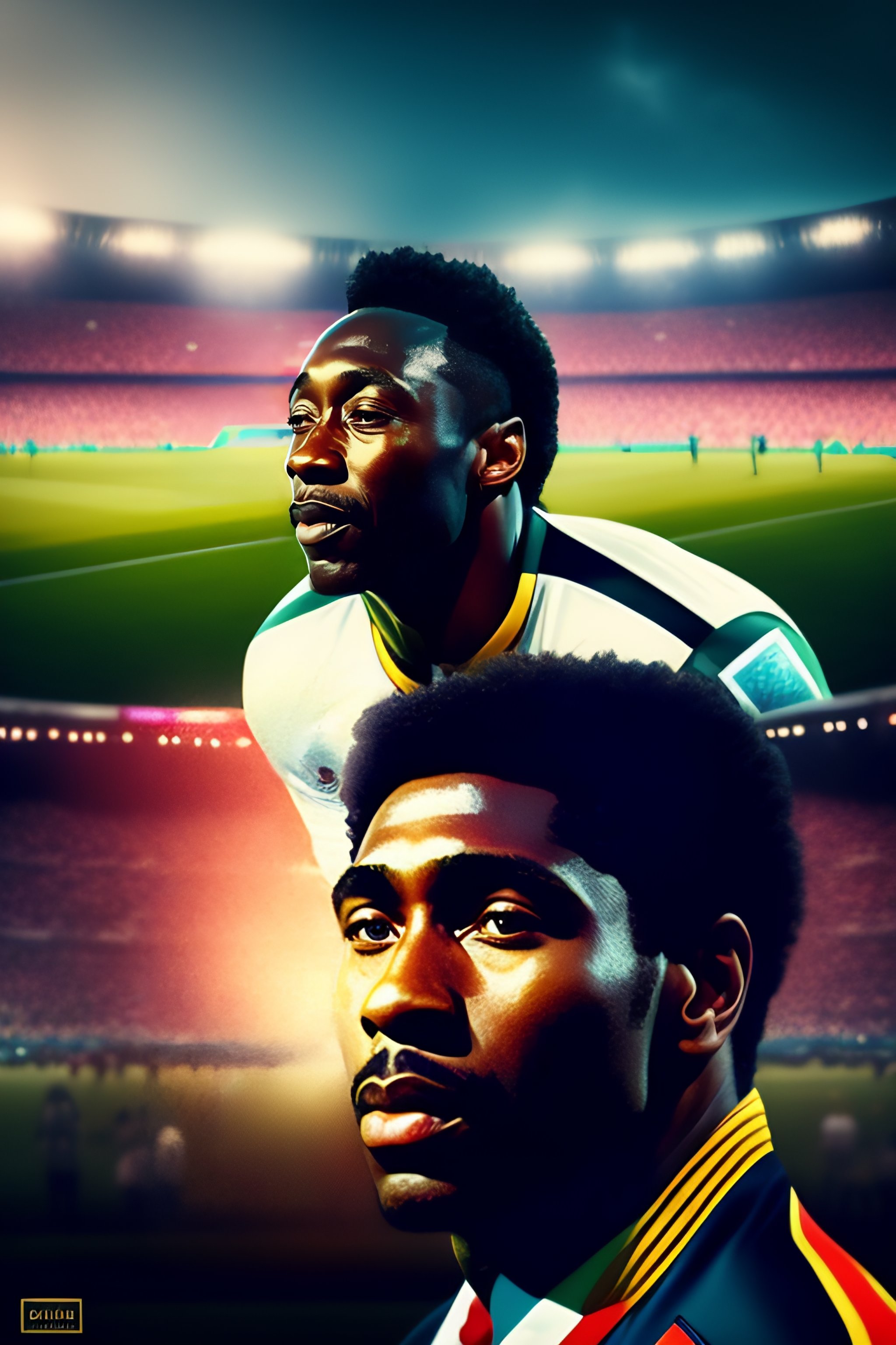 Lexica - Imagine a scene in which football legends “Pele” and “Maradona ...