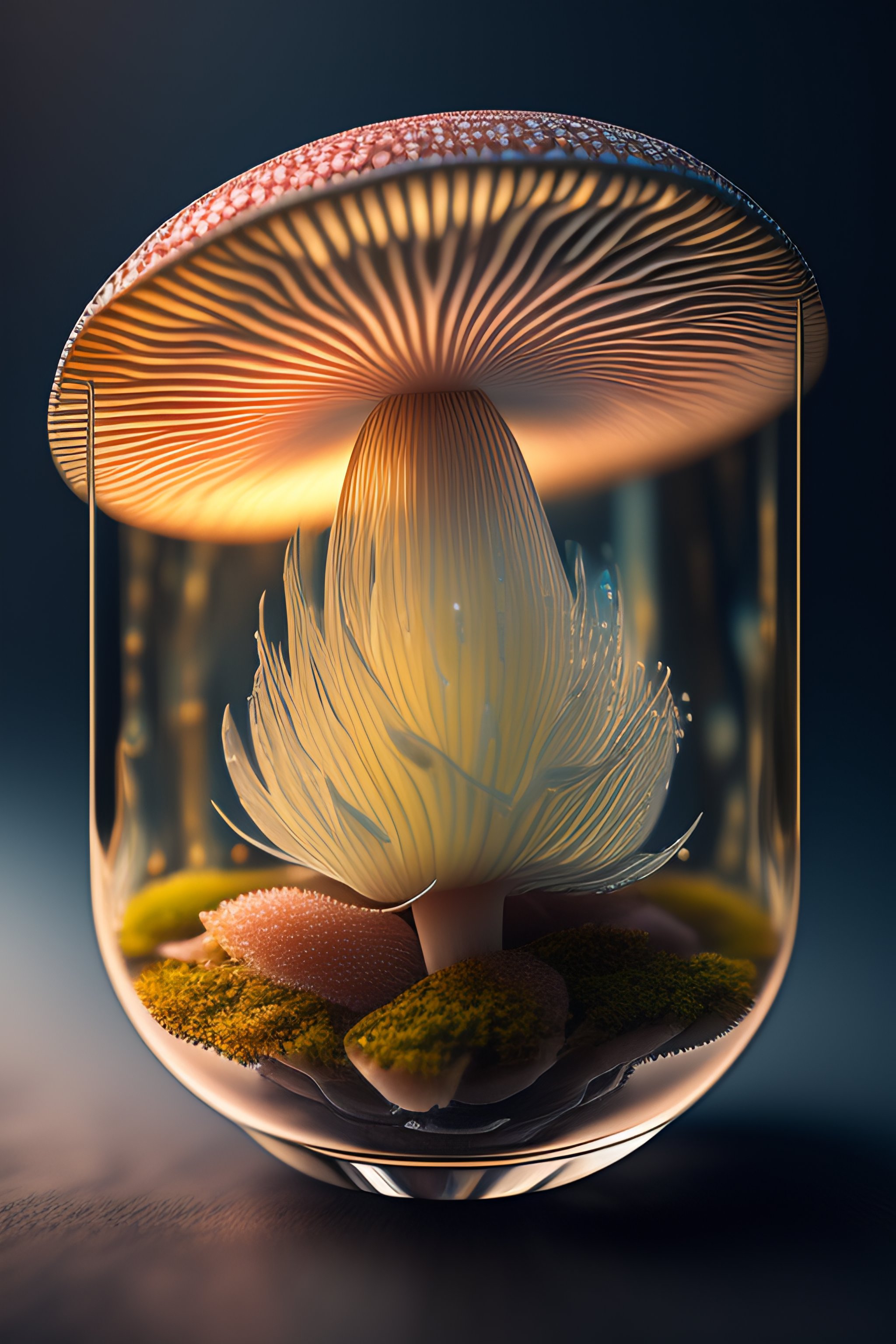 Lexica - Layered transparency of human inside with mushroom hybrid ...