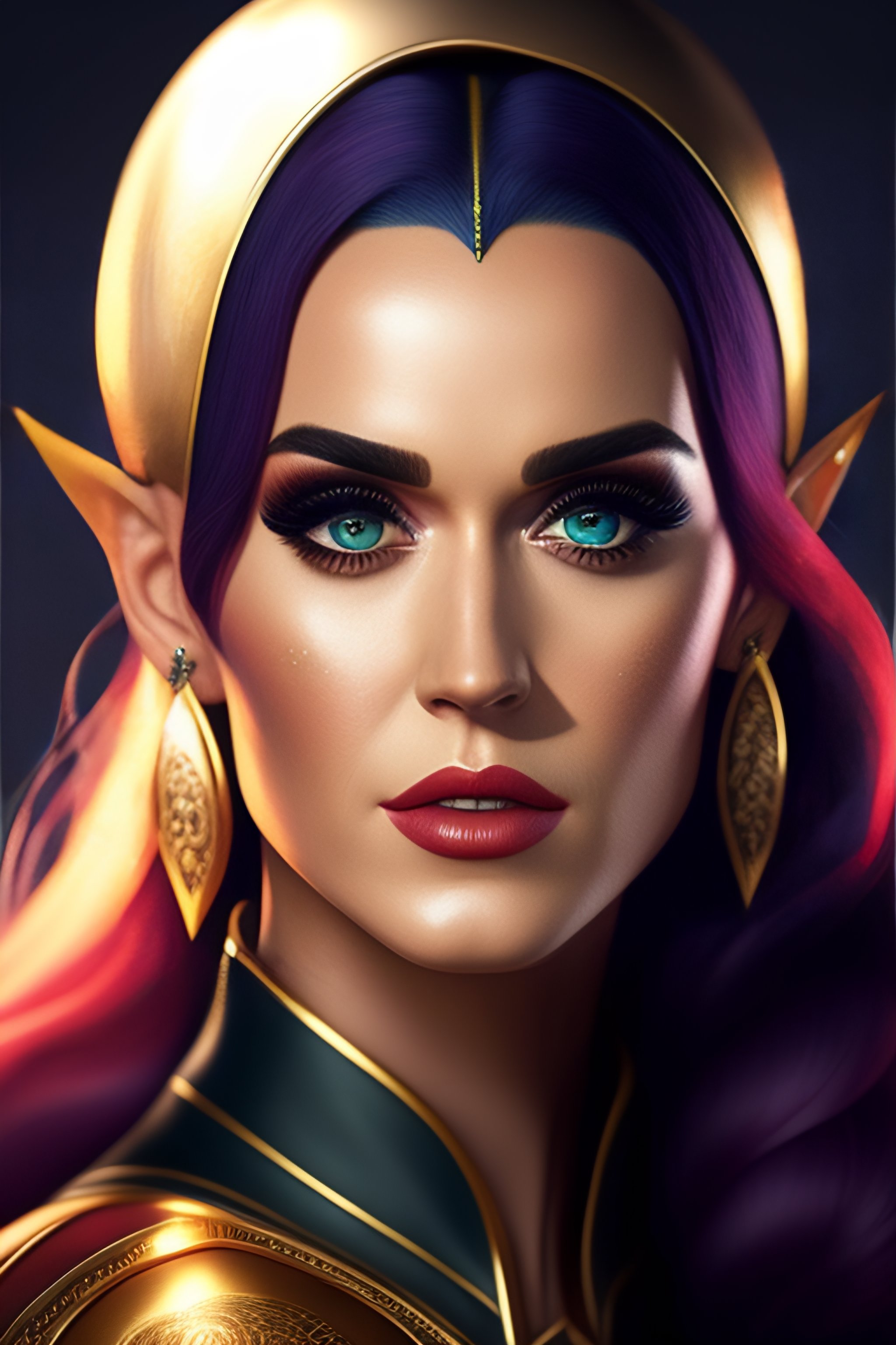 Lexica - Photo of Katy Perry as an elf woman with long pointed ears in ...