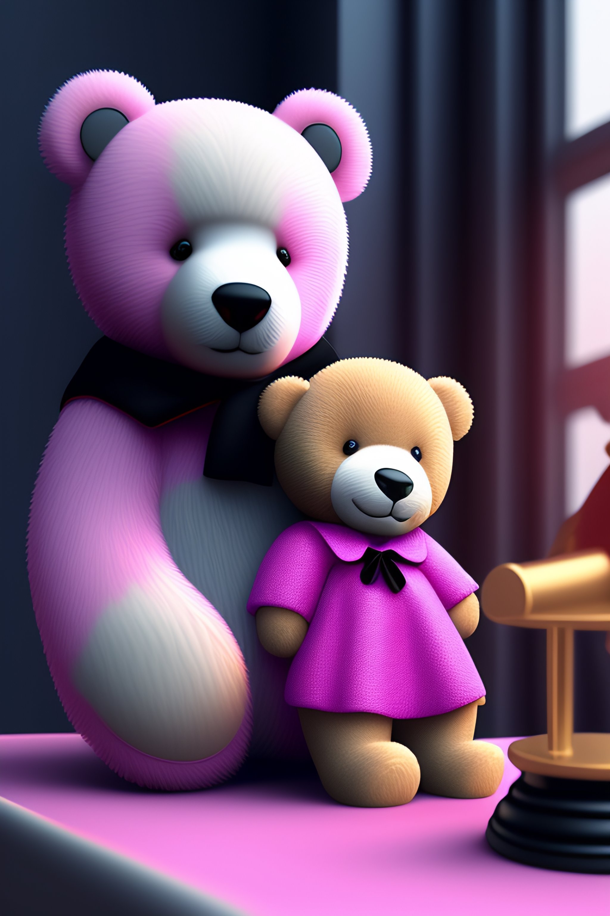 Black And Pink Teddy Bear