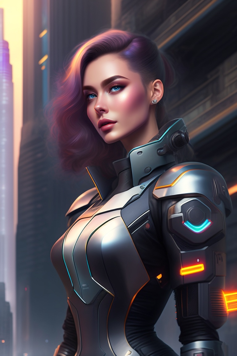 Lexica - Beautiful robotic girl in Futuristic city holding a glock 95 ...