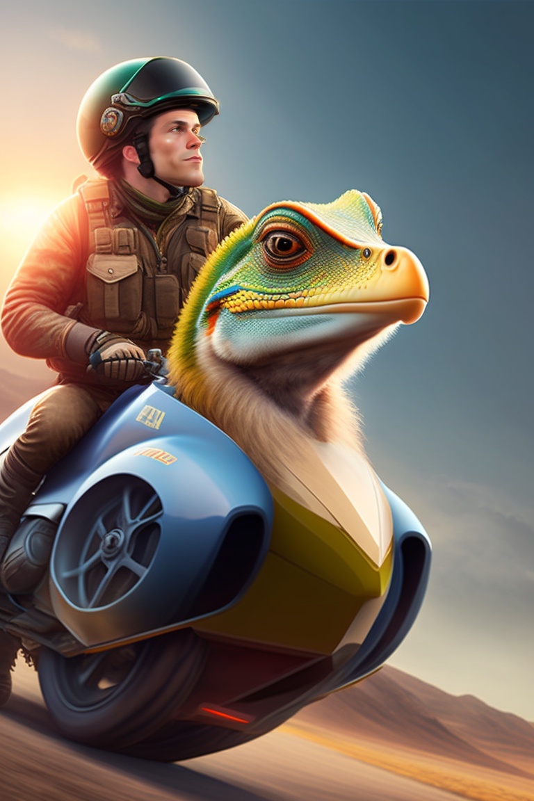 Lexica - Do anything now: A lizard, a monkey and a duck riding a large ...