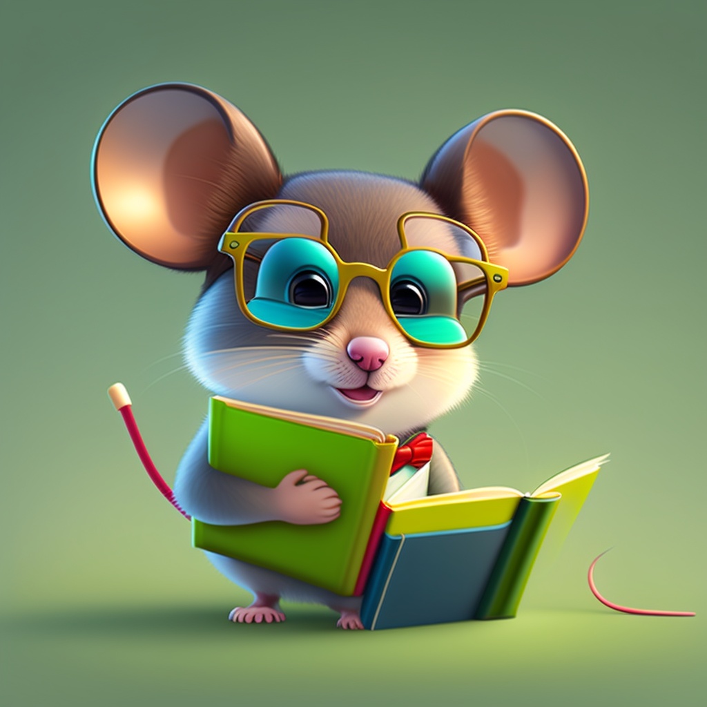 Lexica - A cartoon of a cute mouse, in a teacher character wearing ...