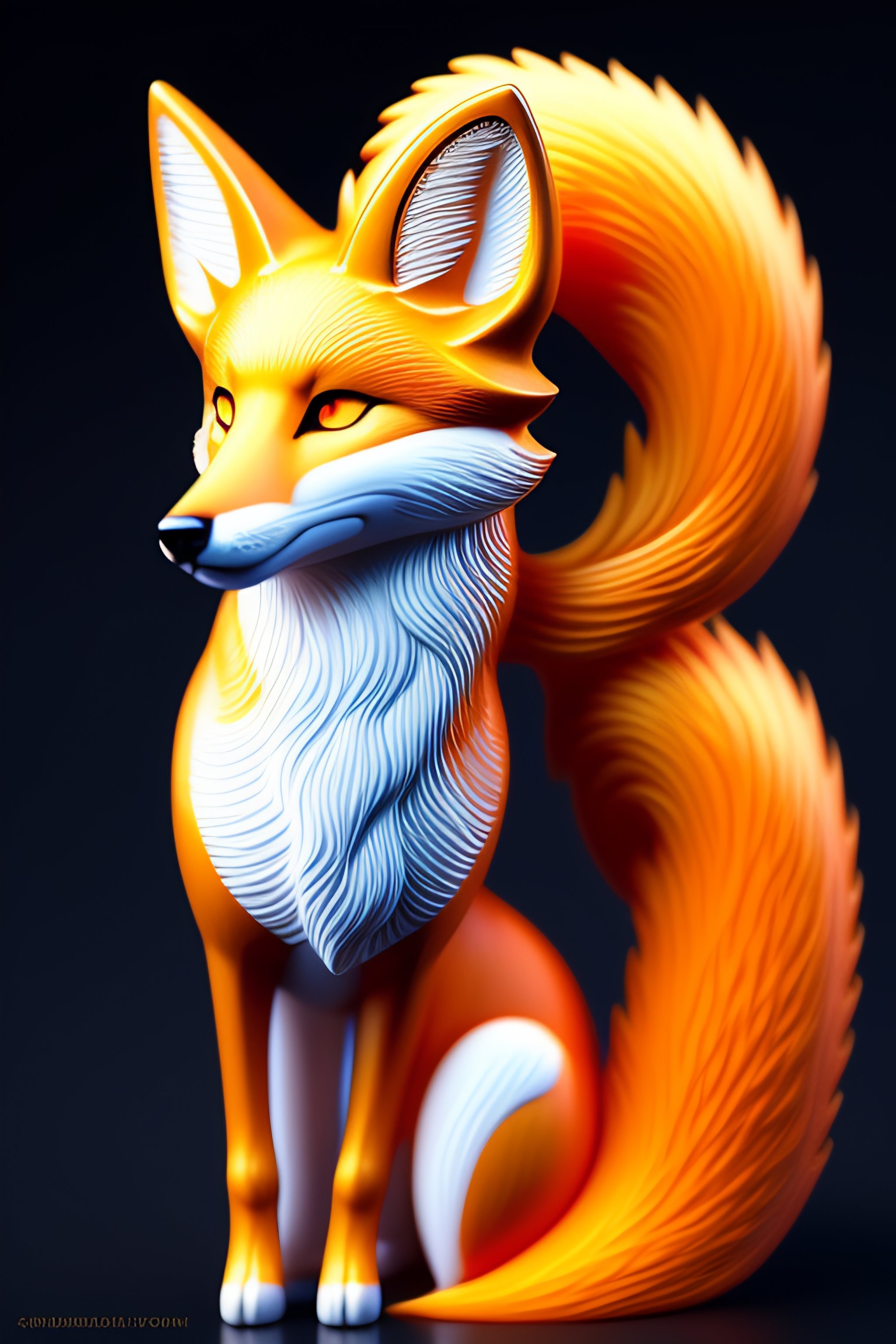 Lexica - Beautiful Japanese nine-tailed fox with fairy tail like features