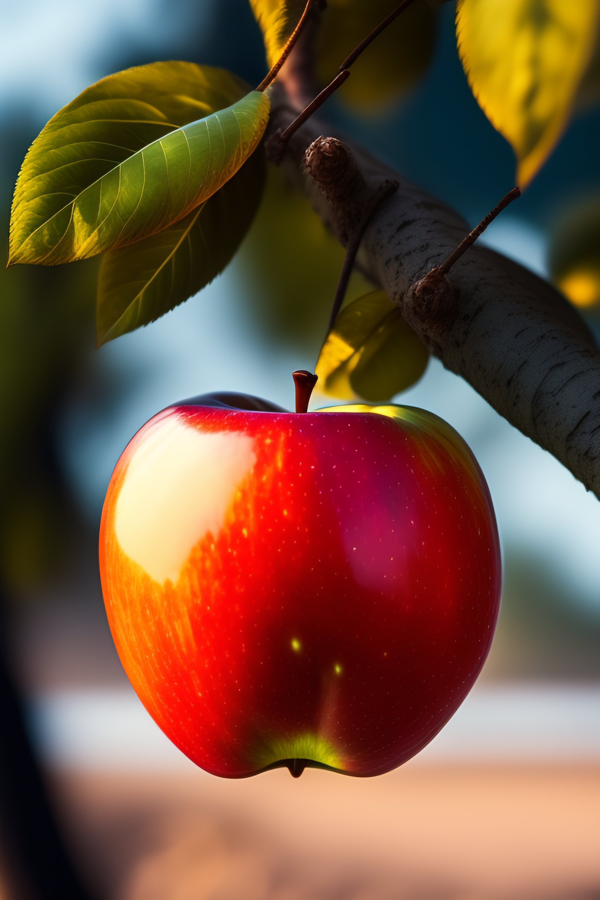 Lexica - Apple falling from a tree