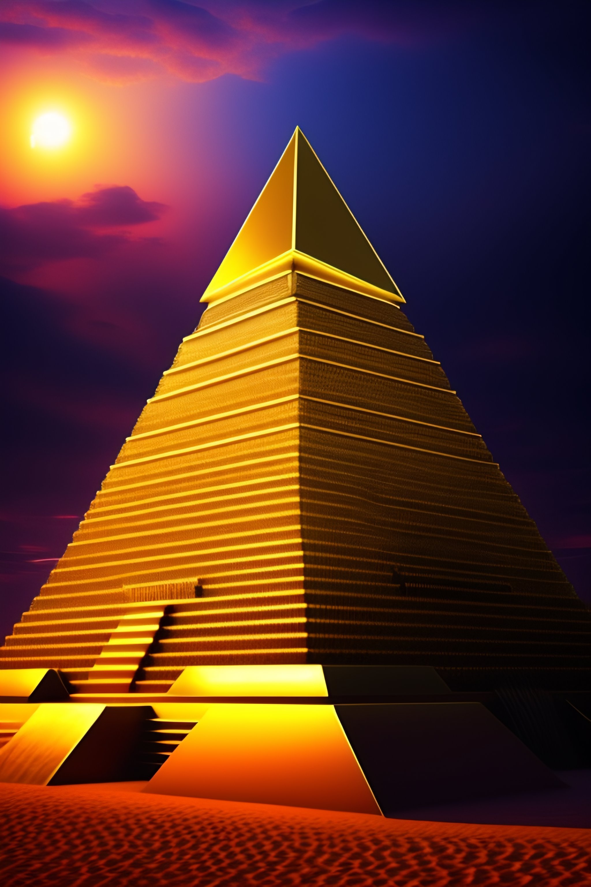 Lexica - Pyramid made from gold bars monkeys climbing to the top, epic ...
