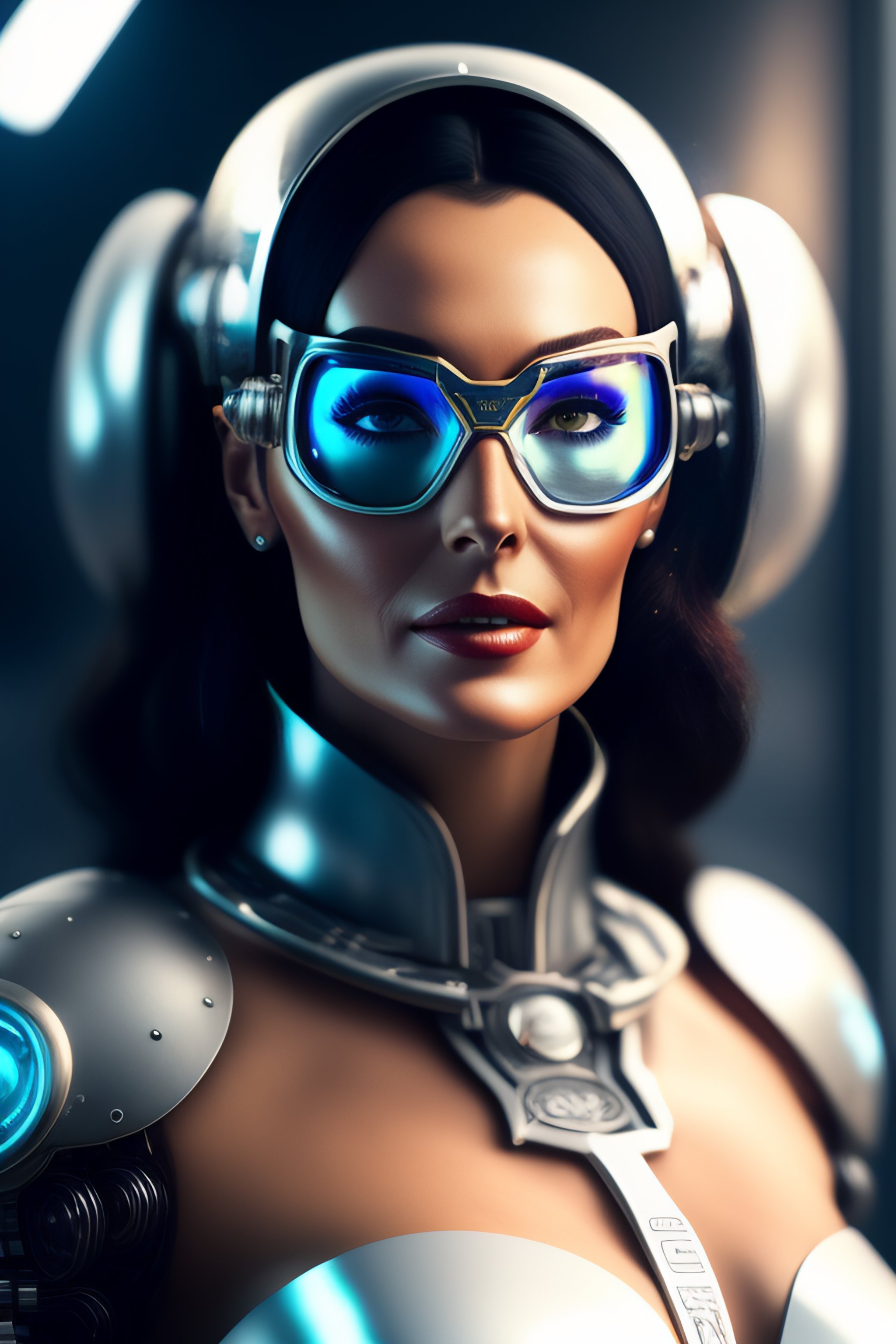 Lexica - Centered portrait photo of flirtatious old Monica Bellucci ...