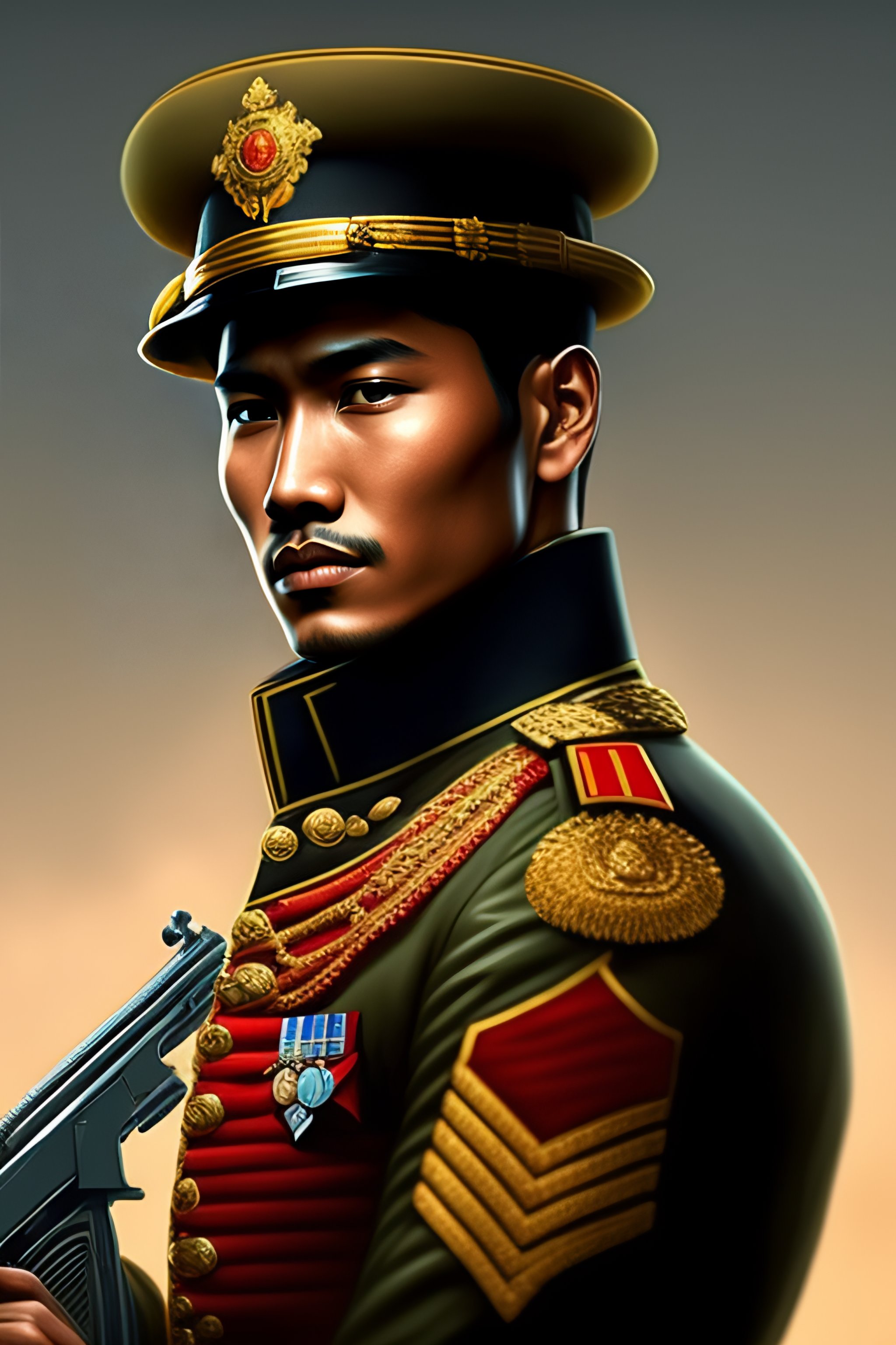 Lexica - Jose rizal soldier holding a gun illustration, well detailed ...