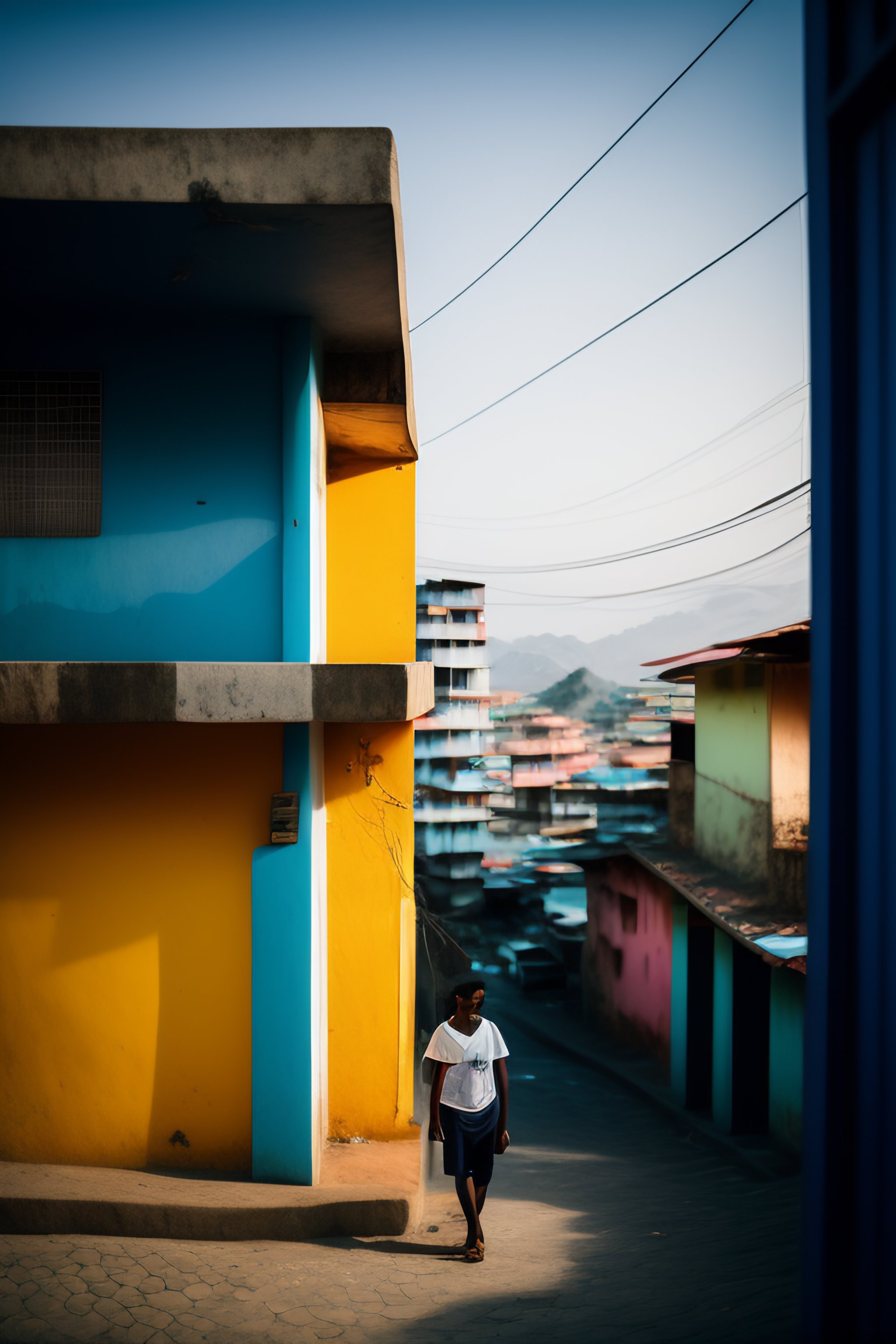 Lexica - Photography, Portrait, 30mm, favela, modernist architecture