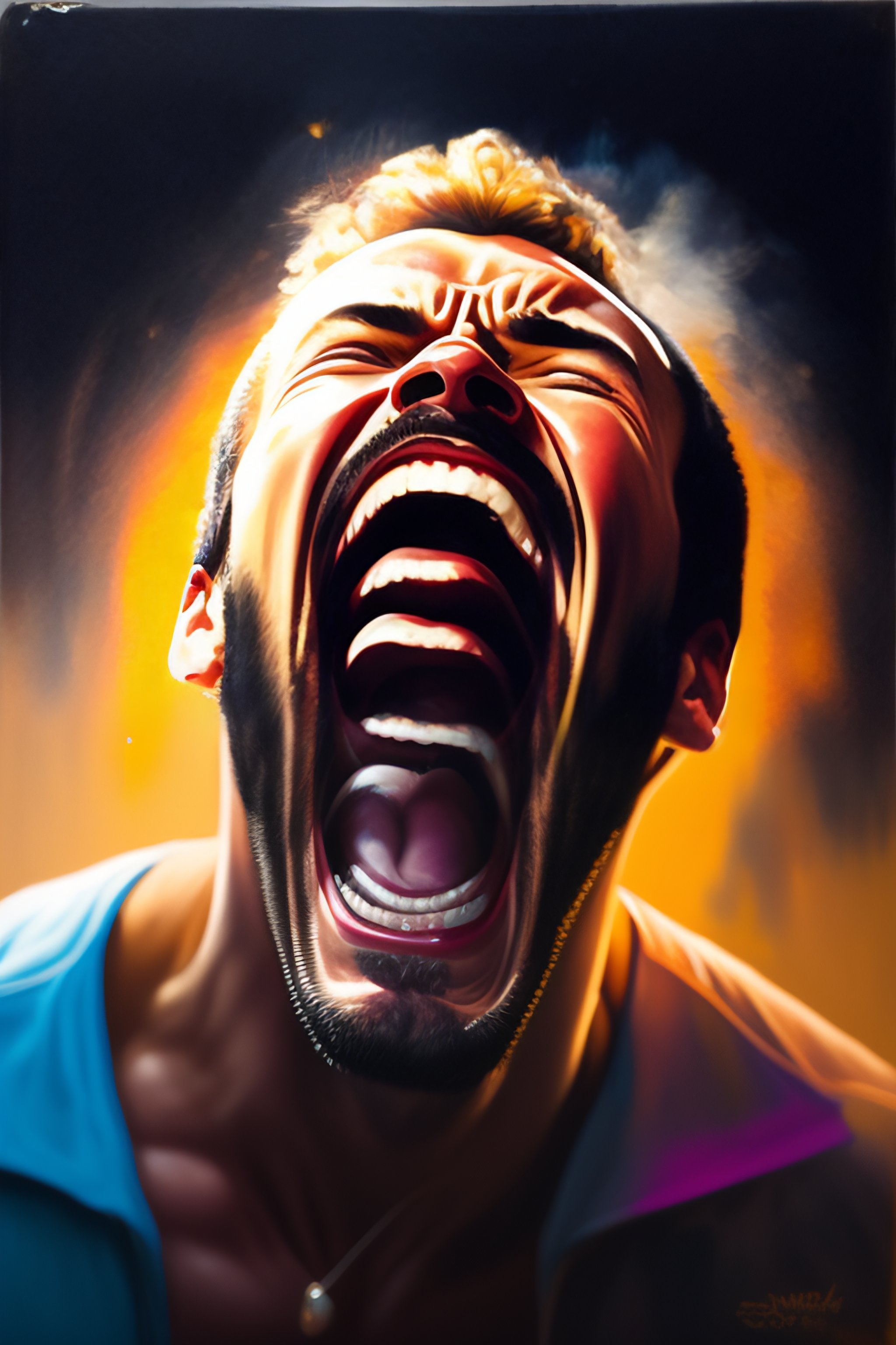 Lexica - Portrait of man screaming