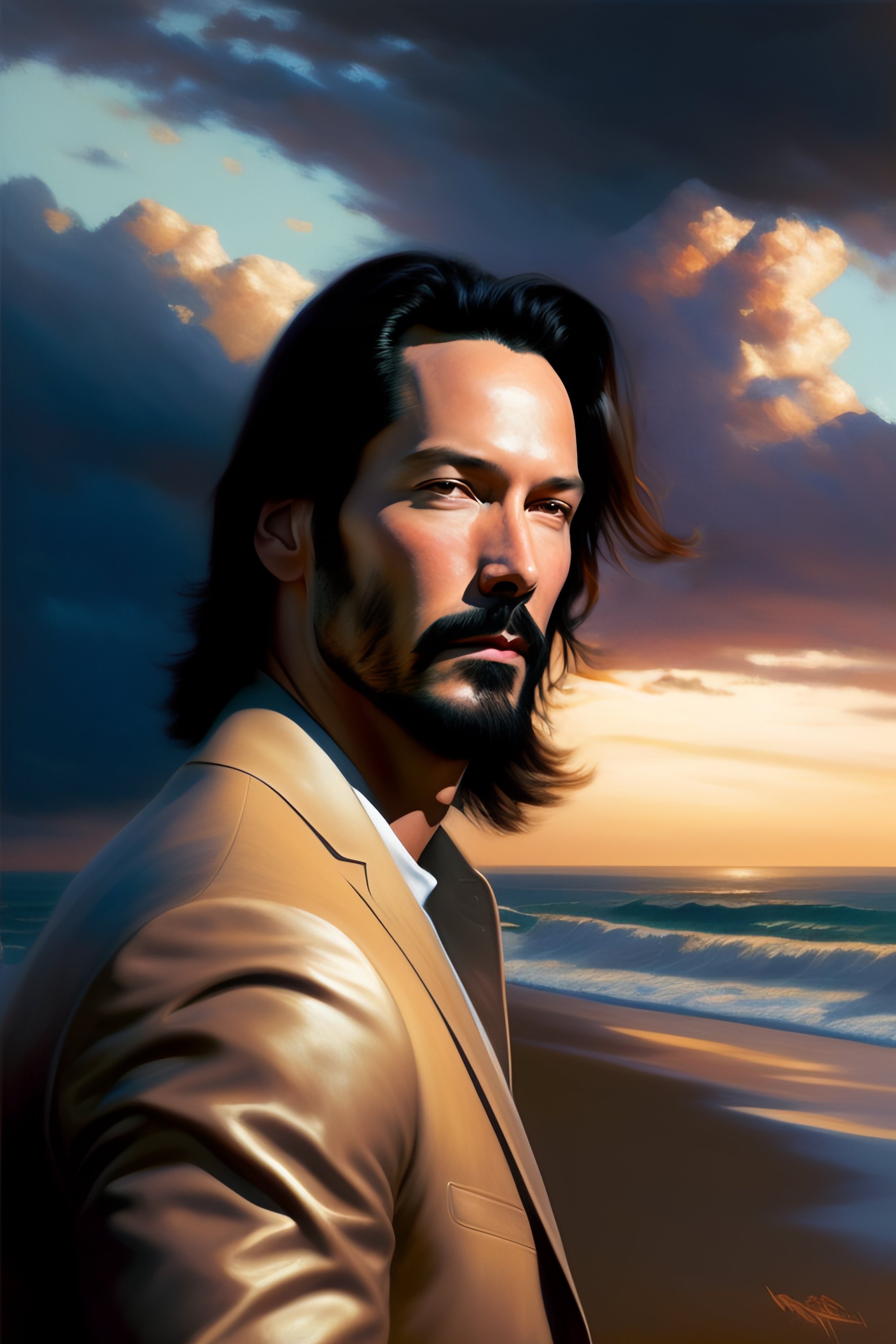 Lexica - Keanu Charles Reeves, photo, detailed, dramatic sky ...