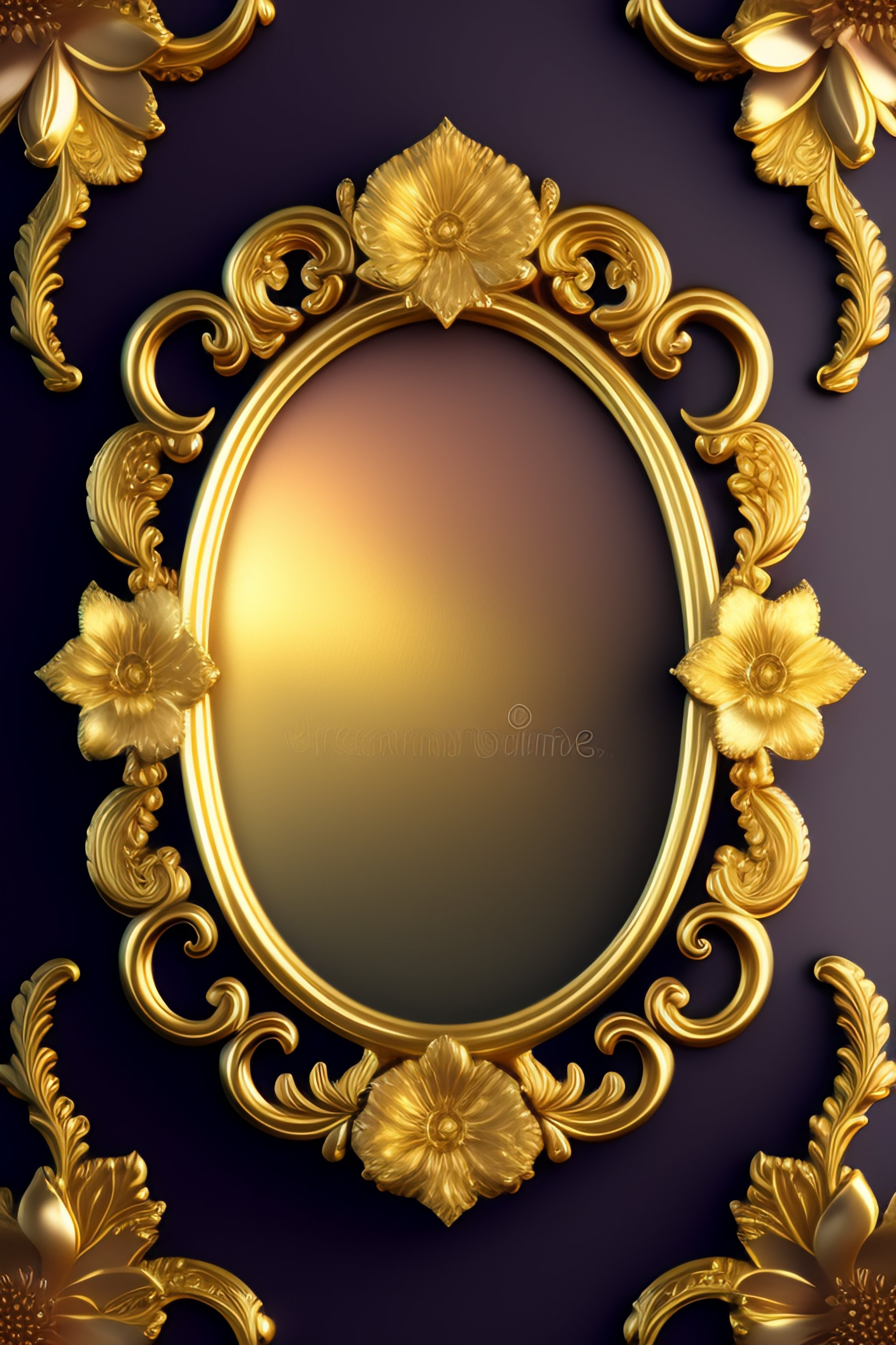 Lexica - "Create a royale feminine, dark floral design frame using a ...