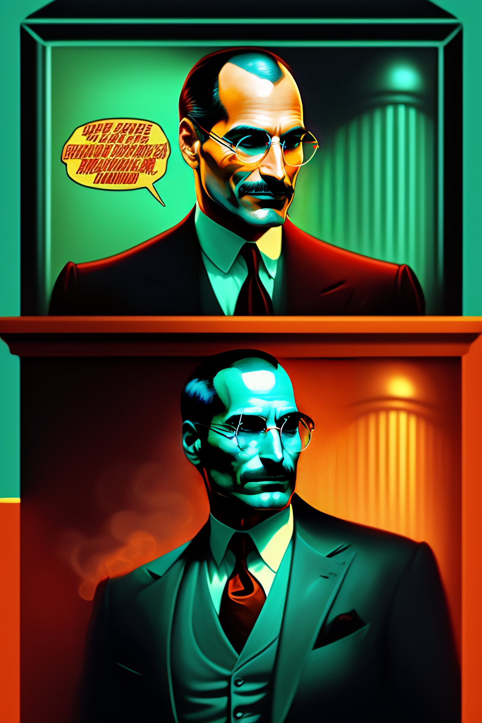 Lexica - Steve jobs inside a vintage bar in 1920s,black batman suit ...