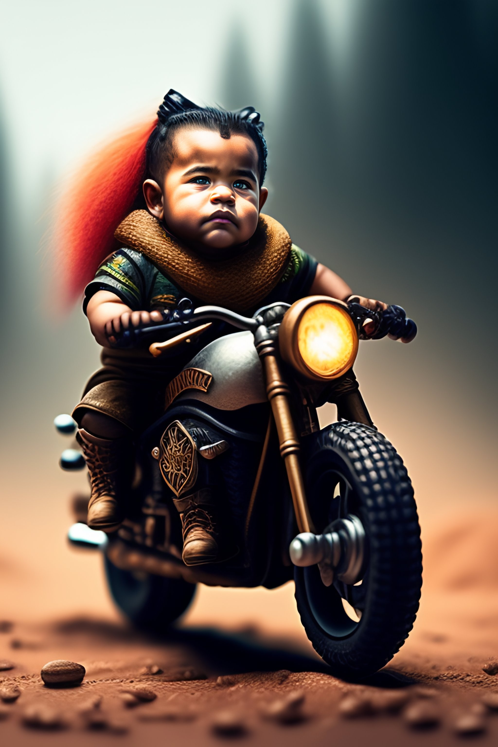 Lexica - Post apocalyptic dwarf on a motorcycle