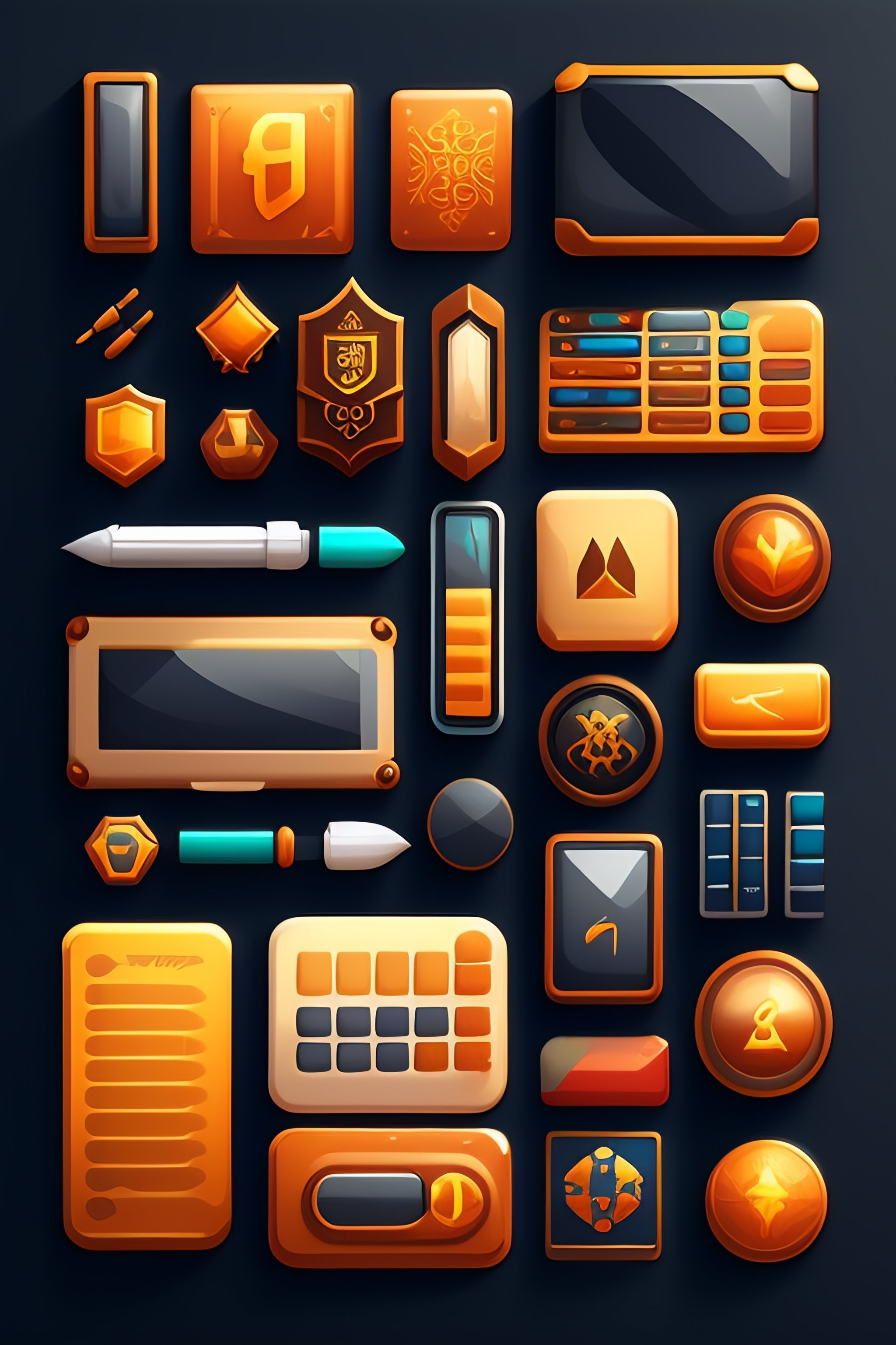 Lexica - Fantasy ui elements. vector graphics. detailed