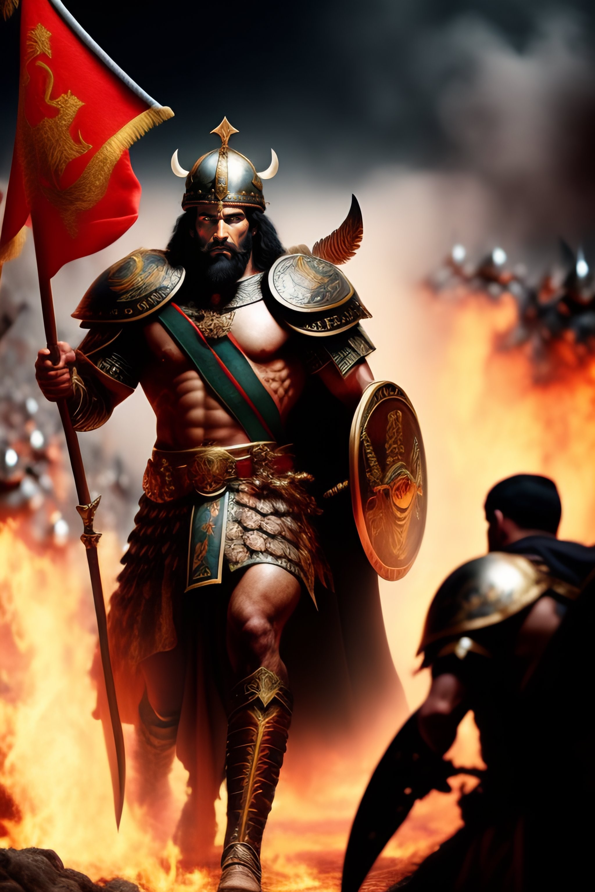 Lexica - A roman legion fighting a demon army on a battlefield covered ...