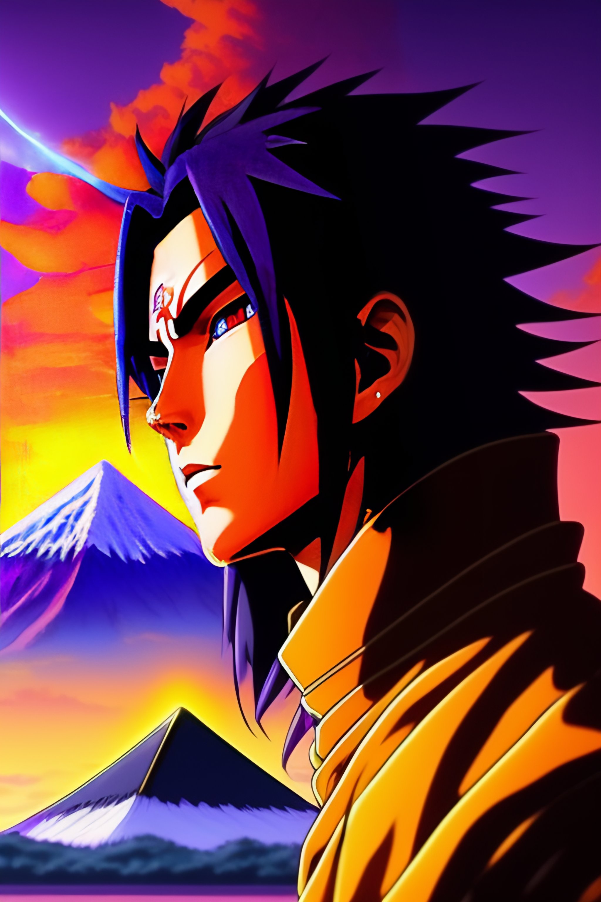 Lexica - Uchiha madara, battle scar on eye, long golden spiky hair, Masashi Kishimoto art style ...