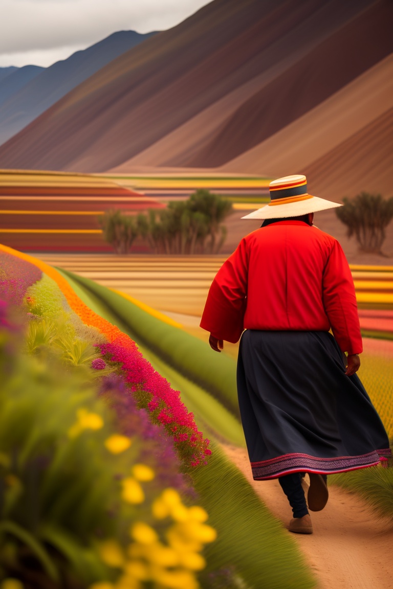 Lexica - Beautiful landscapes of Peru are very, very colorful peasants ...