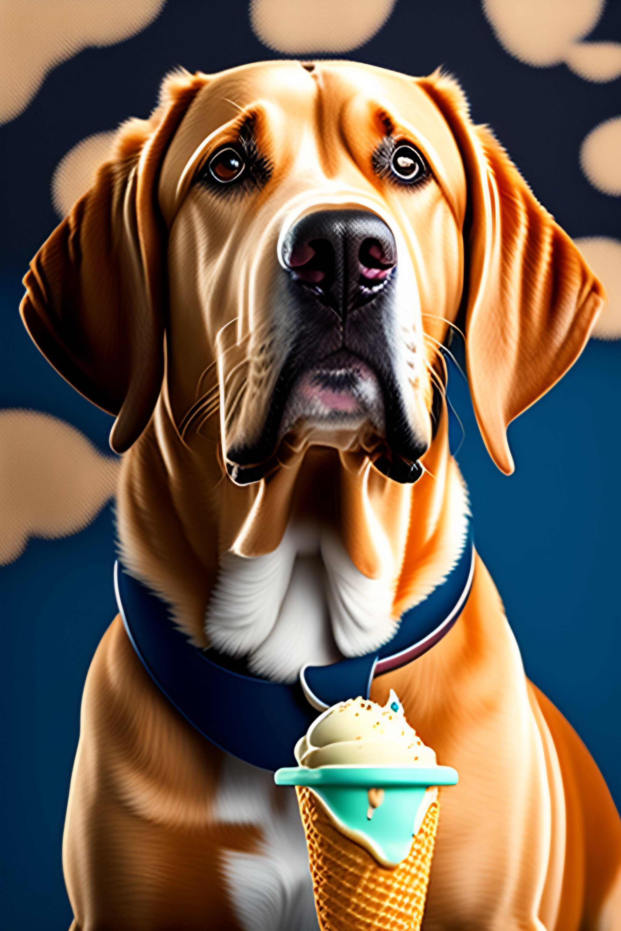 Lexica - Labrador eating ice cream in the style of van gogh