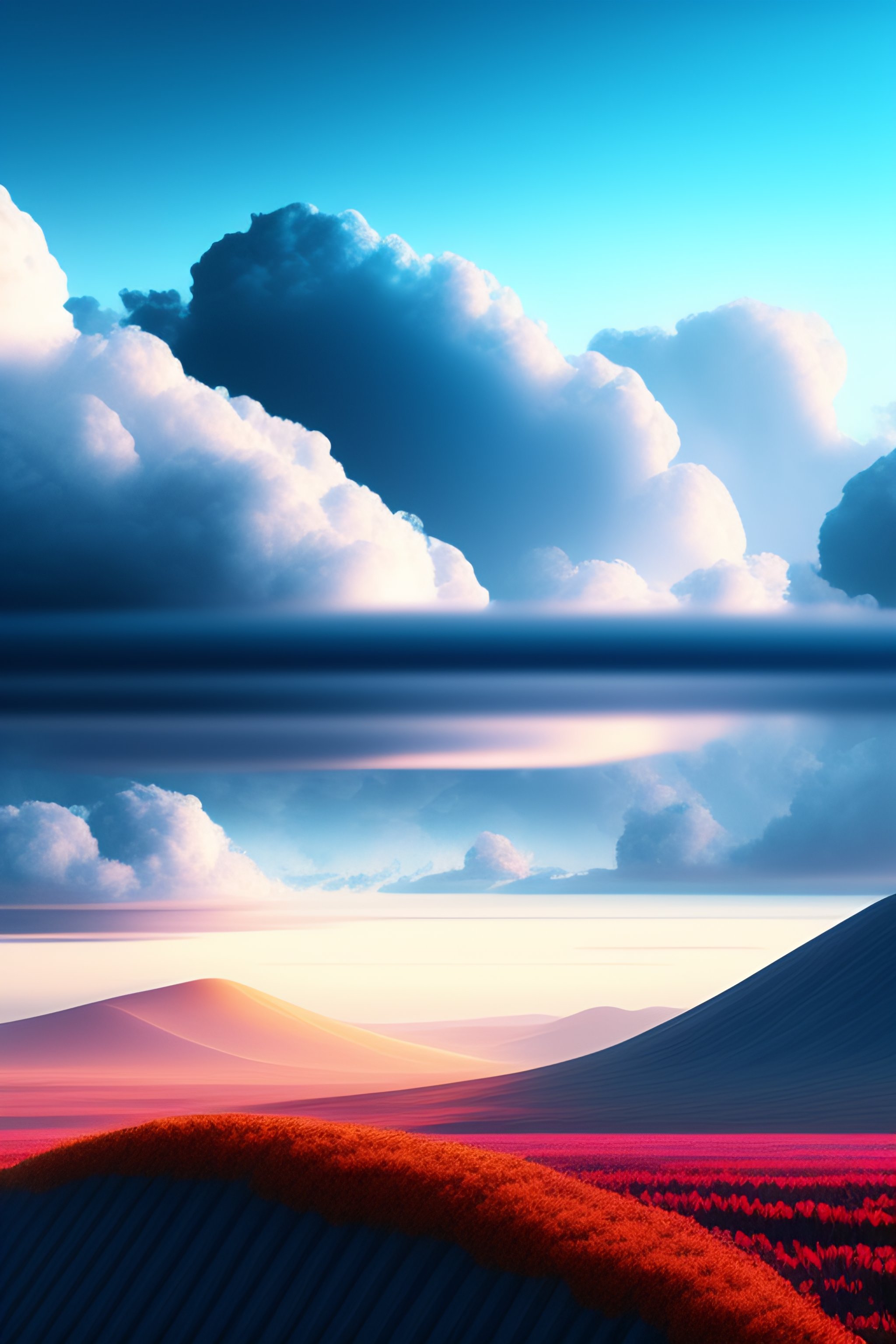 Lexica - Cloud landscape made of numbers digital art