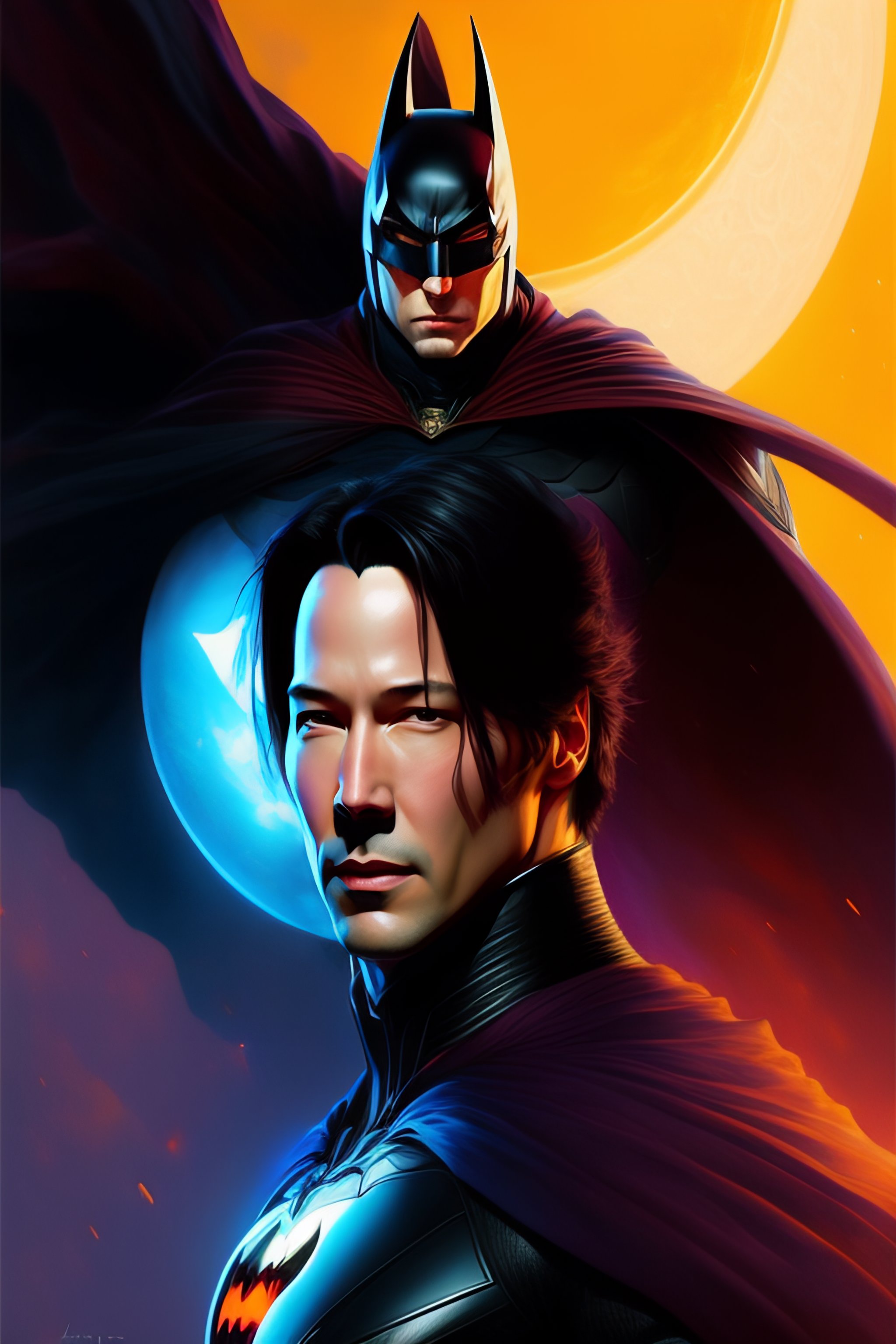 Lexica - Keanu reeves as the batman without his mask, digital art by ...