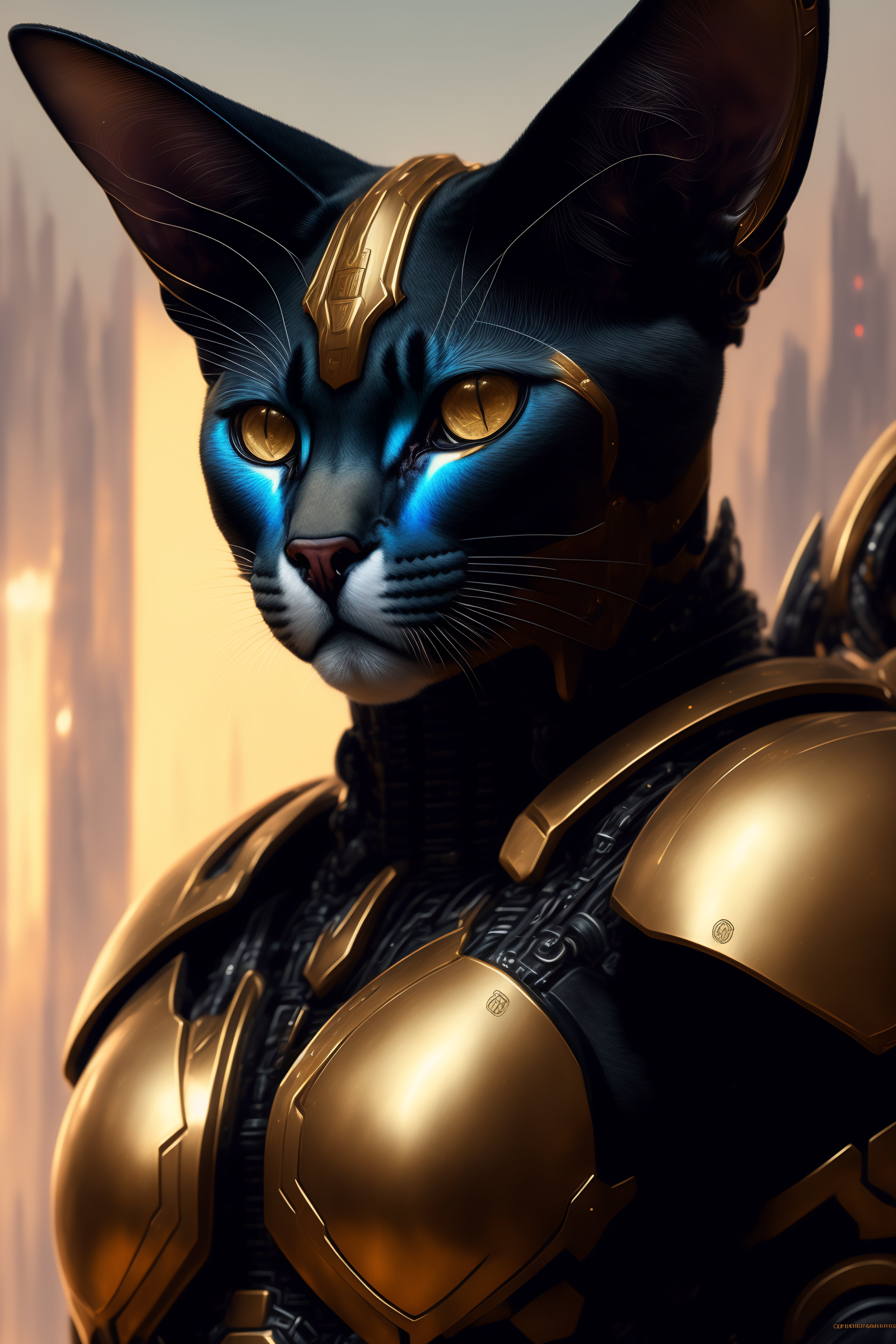 Lexica - A siamese cat as the doomslayer, realistic scifi cyberpunk ...