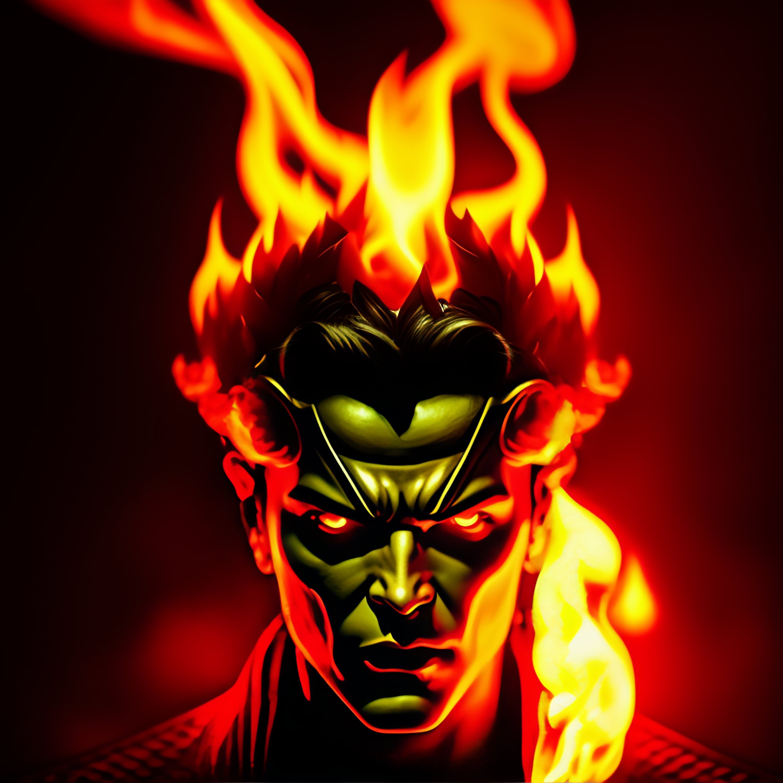 Lexica - Marvel comic style, crown of flames, horror, clown, ambient ...