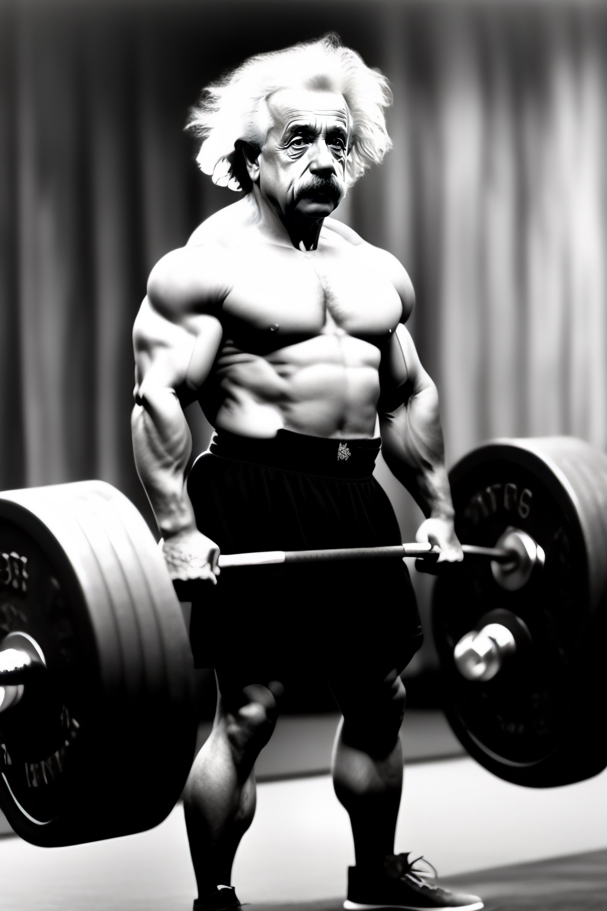 Lexica - Albert Einstein weightlifting