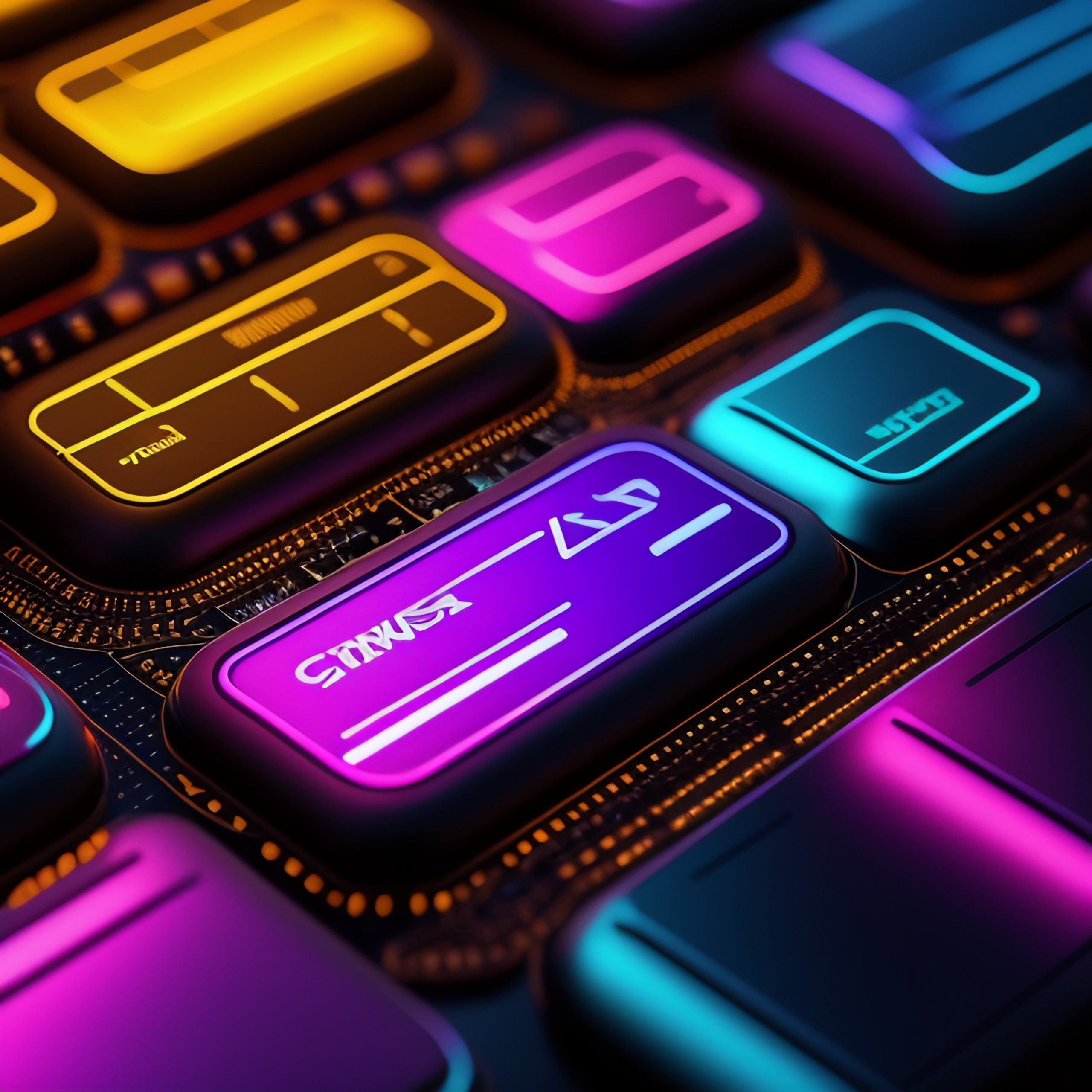 Lexica - IT industry wallpaper pattern with elements like CPU RAM memory motherboard monitor ...