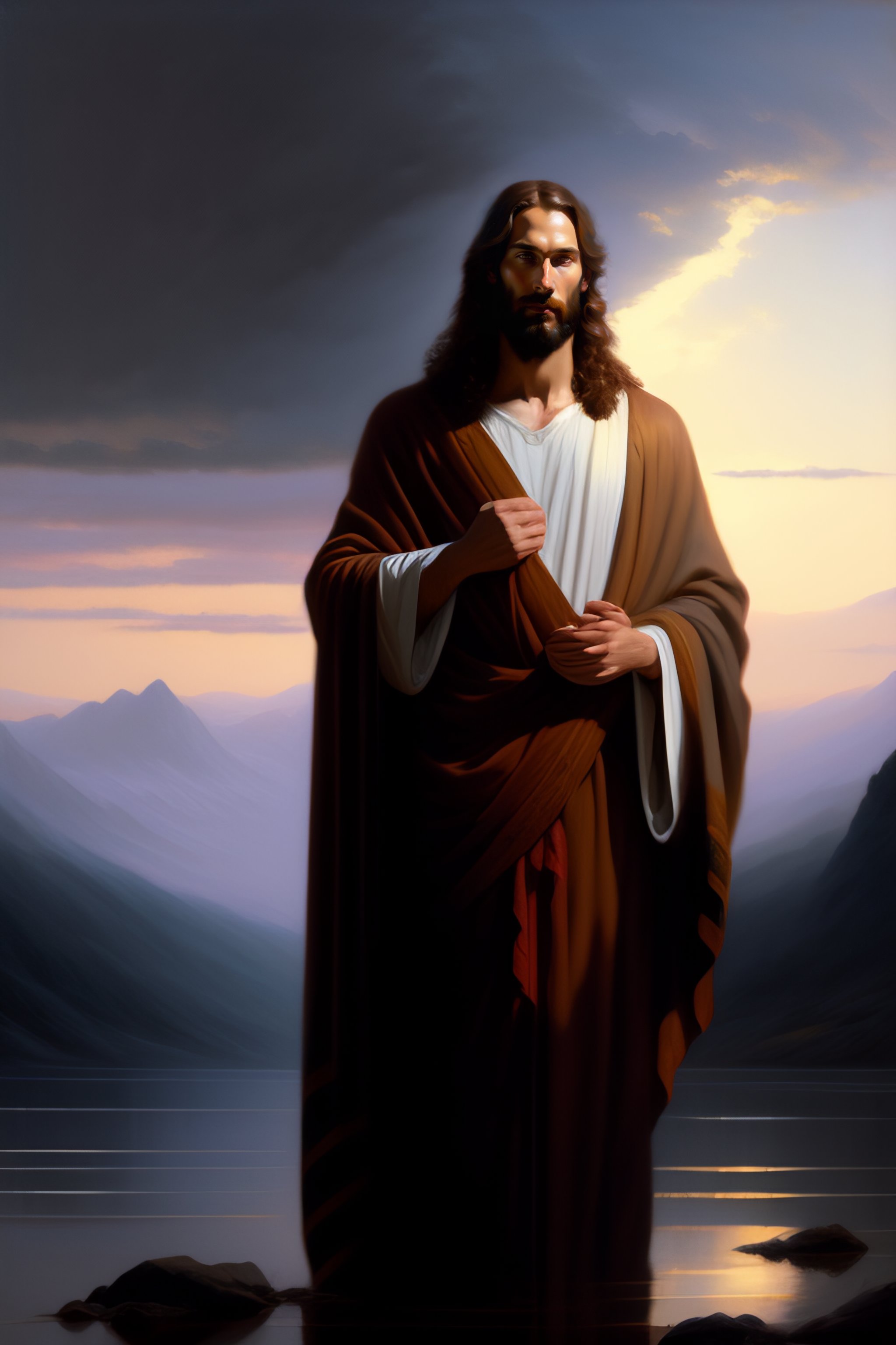 Lexica - Full body photo of jesus christ majestic spooky disquieting ...