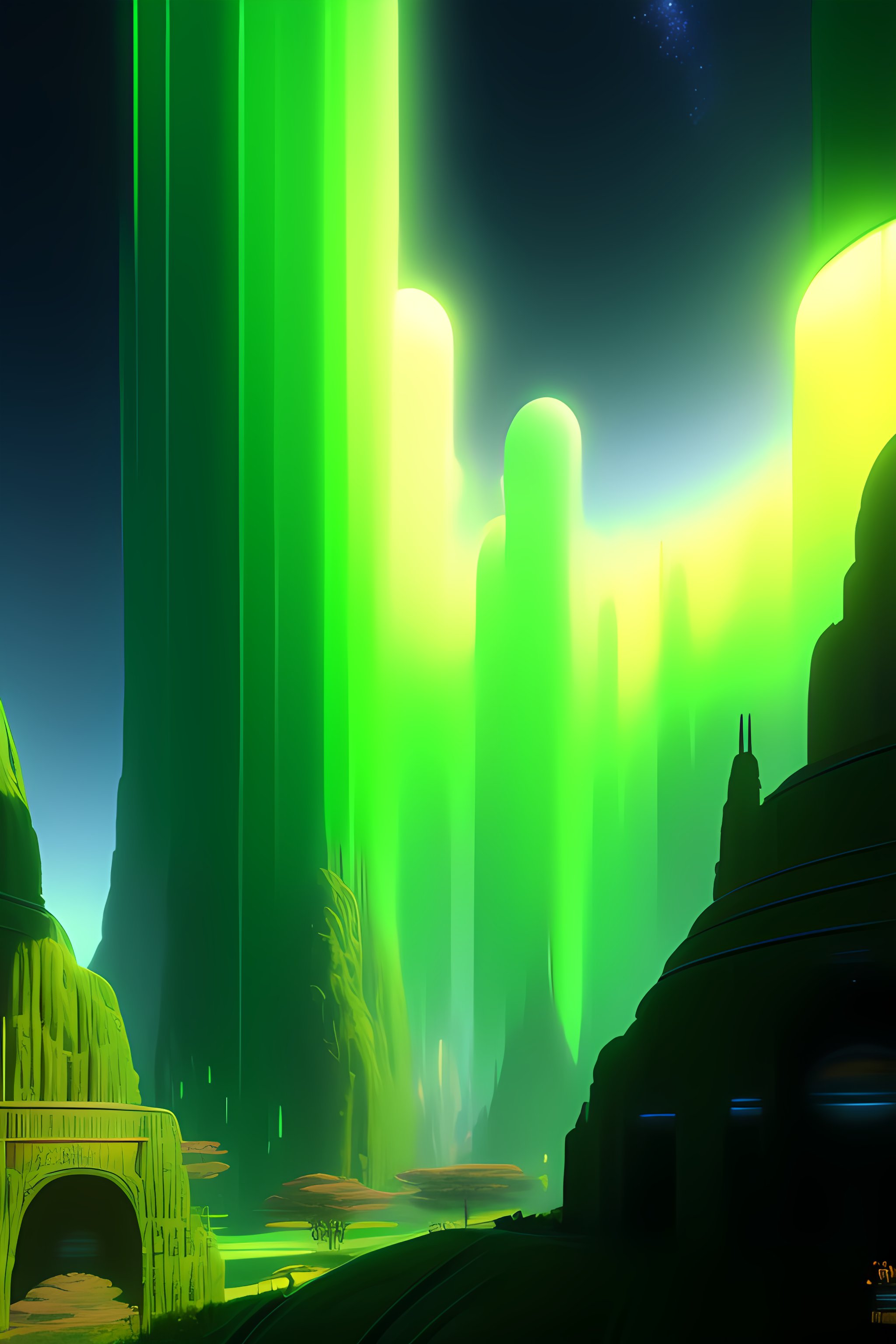 Lexica - Lush green garden dramatic perspective organic 3 d fractal ...