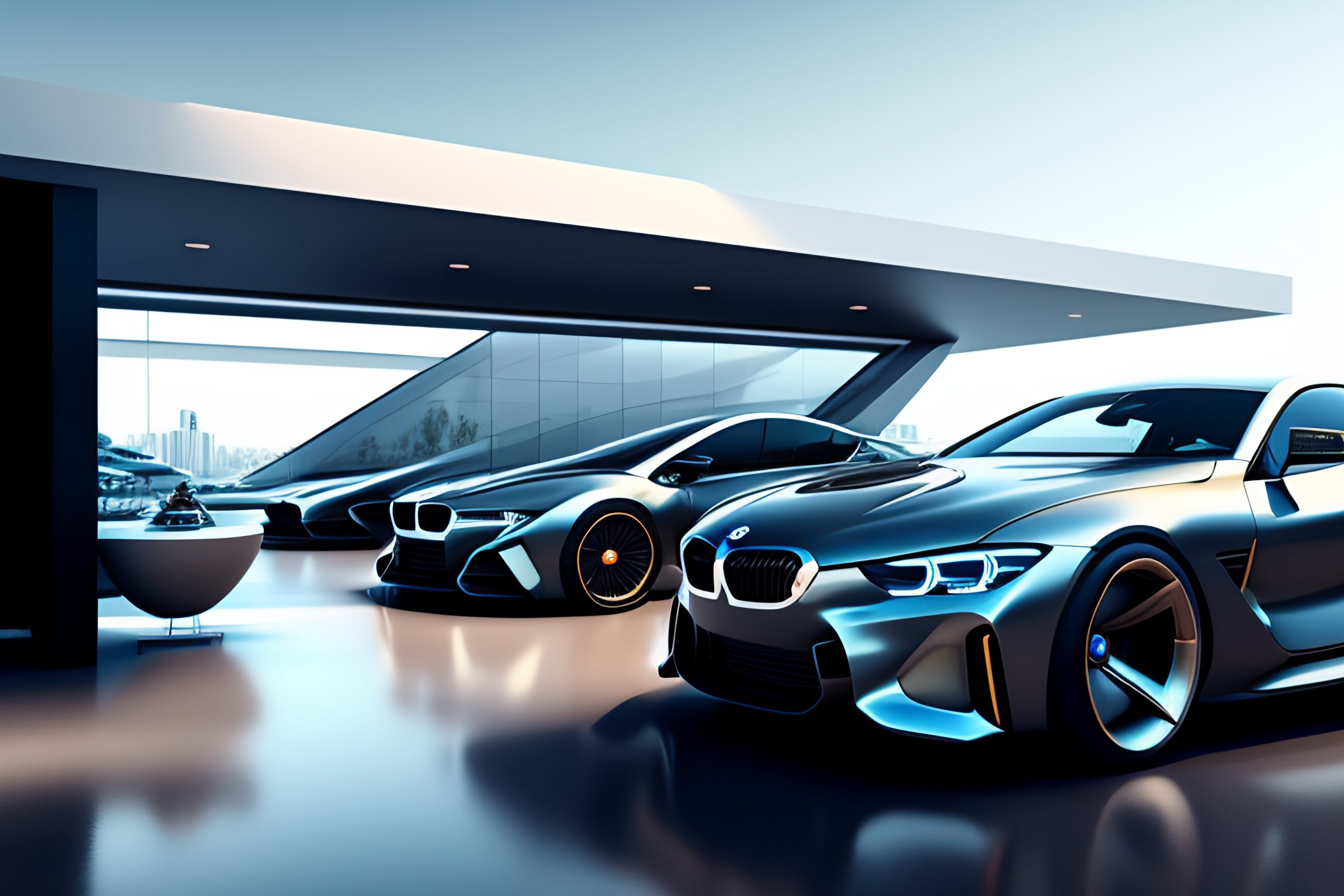 Lexica - Futuristic BMW Dealership in modern city