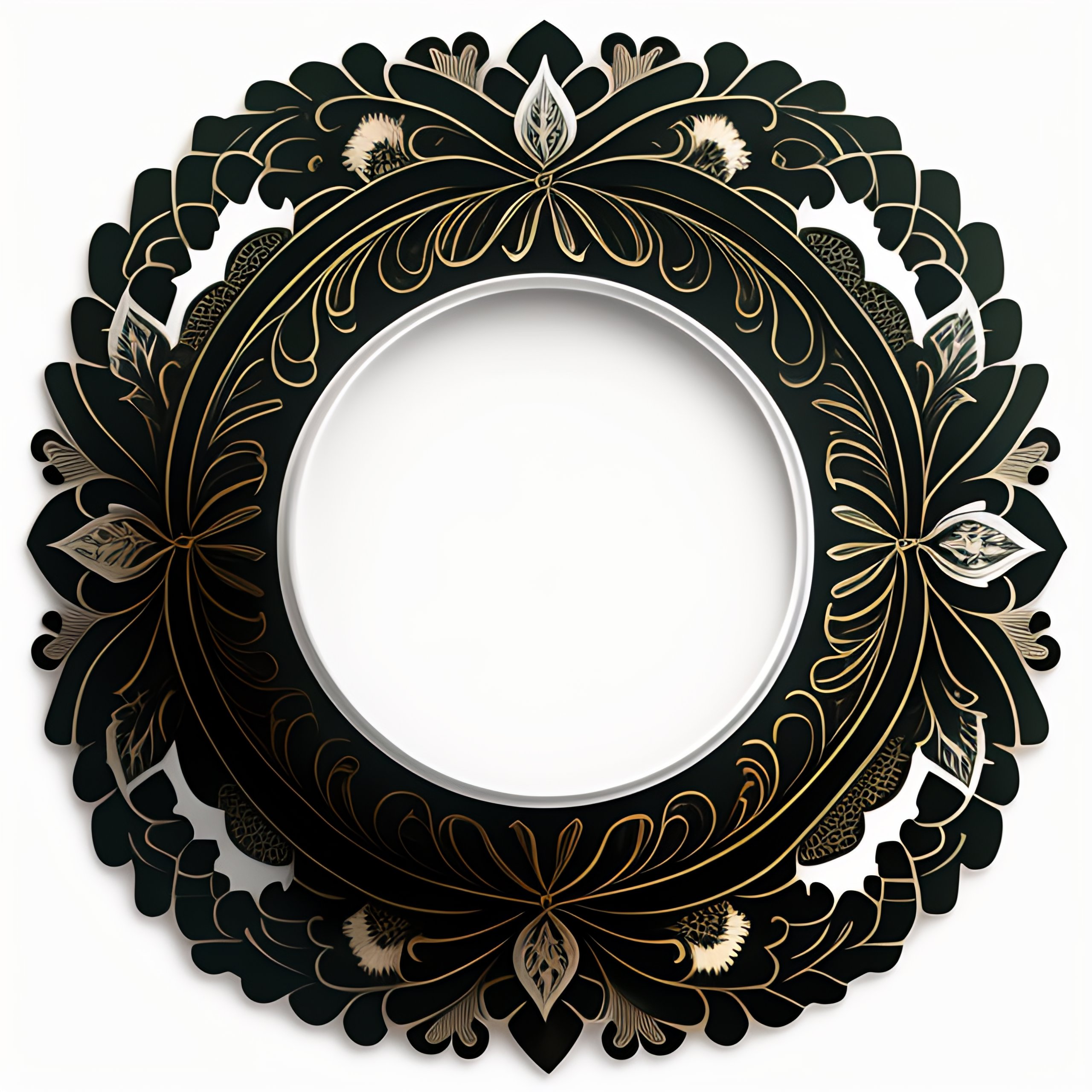 Lexica - Blank white placeholder with round lush bloomy wreath ...