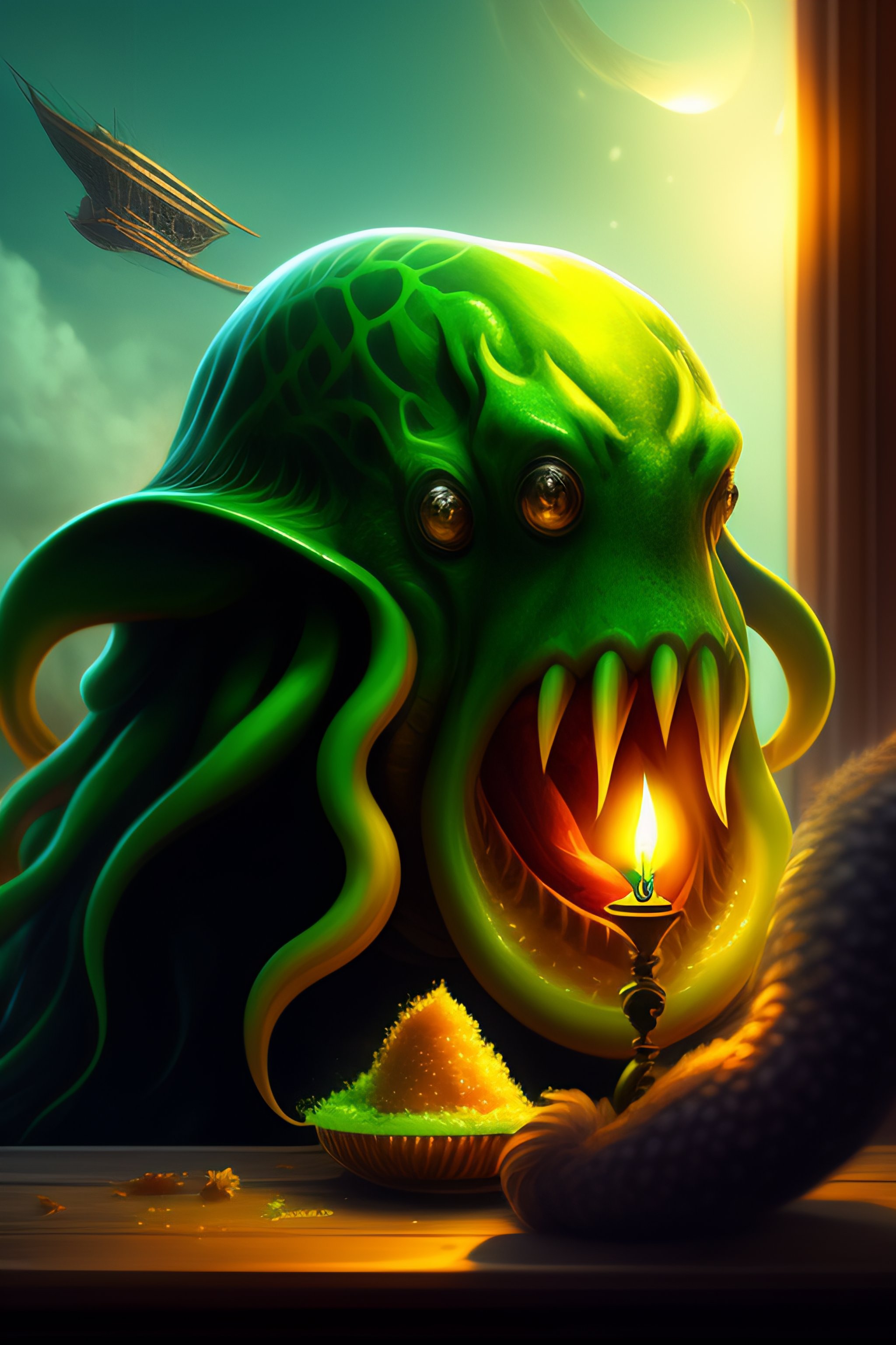 Lexica - Cthulhu eat banana, digital art, trending on artstation, hd ...